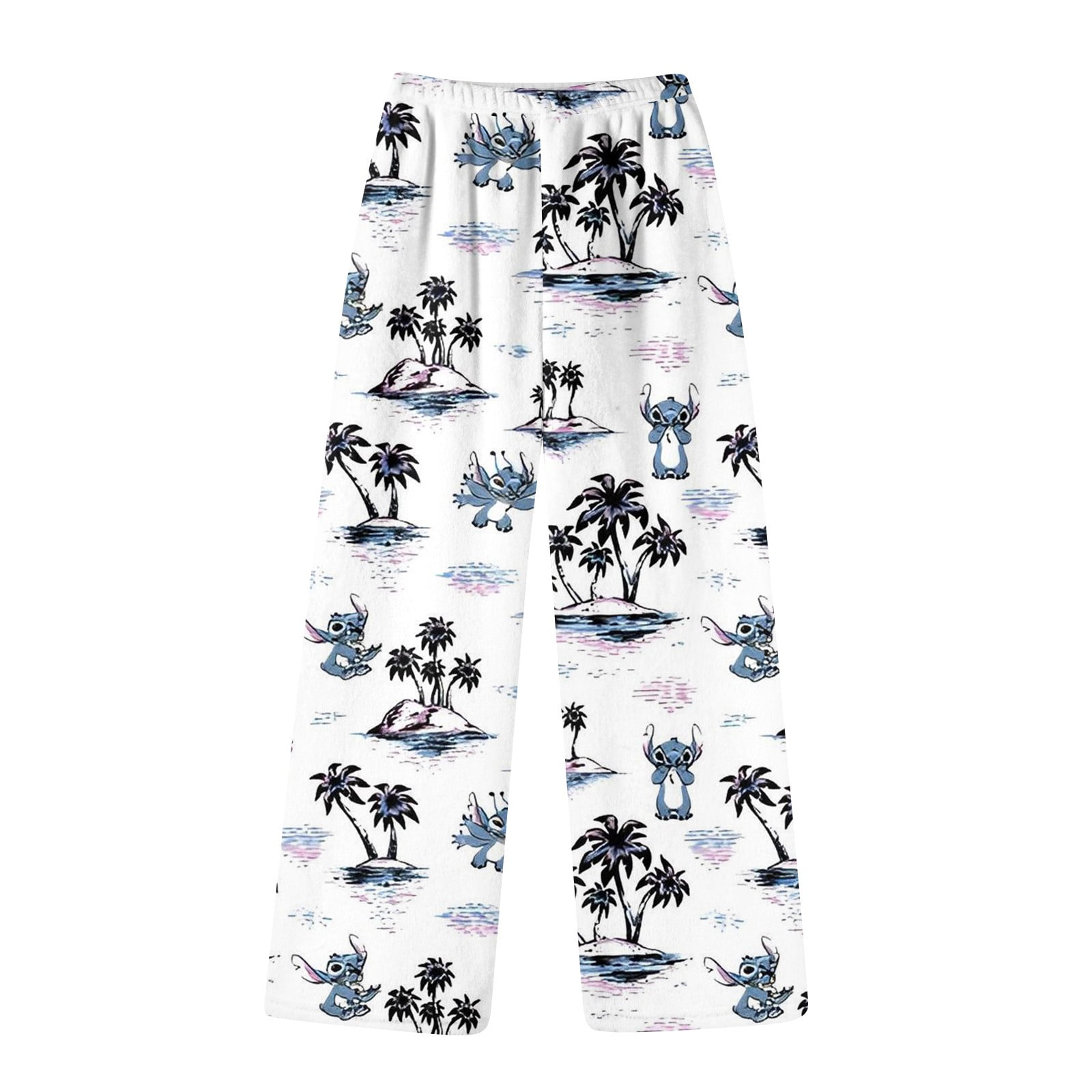 Stitch Pajama Pants Womans Stitch Hibiscus Plush Fleece Pants Juniors ...