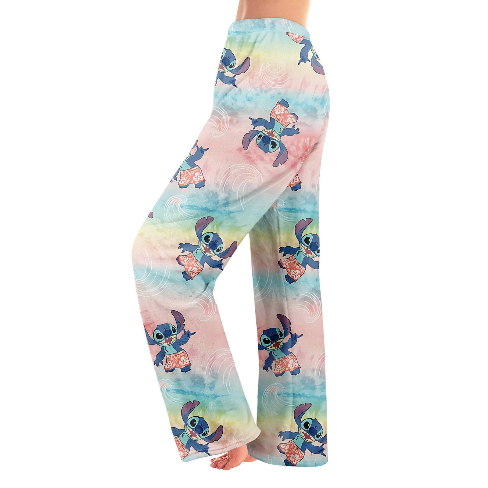Stitch Pajama Pants Women Stitch Hibiscus Plush Fleece Pants Juniors ...