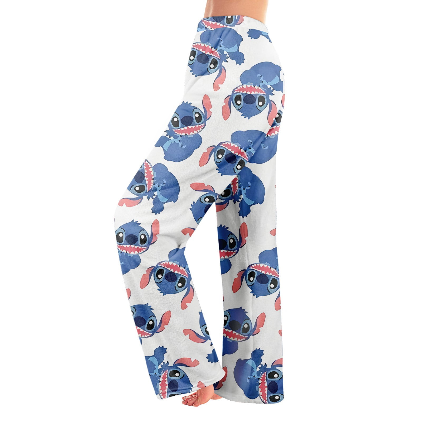 Stitch Pajama Pants Women Stitch Hibiscus Plush Fleece Pants Juniors ...