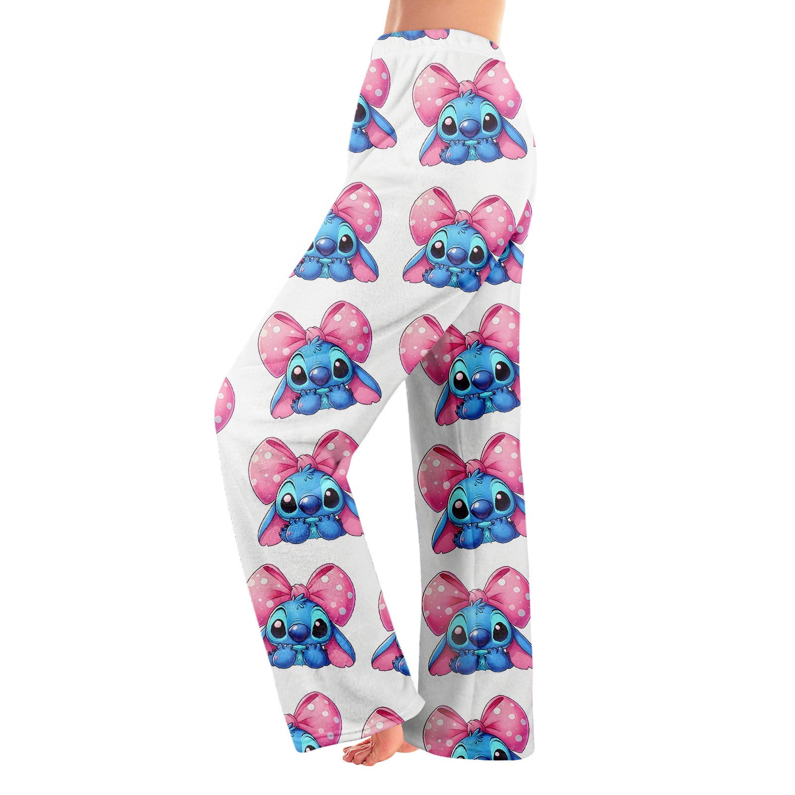 Stitch Pajama Pants Women Stitch Hibiscus Plush Fleece Pants Juniors ...