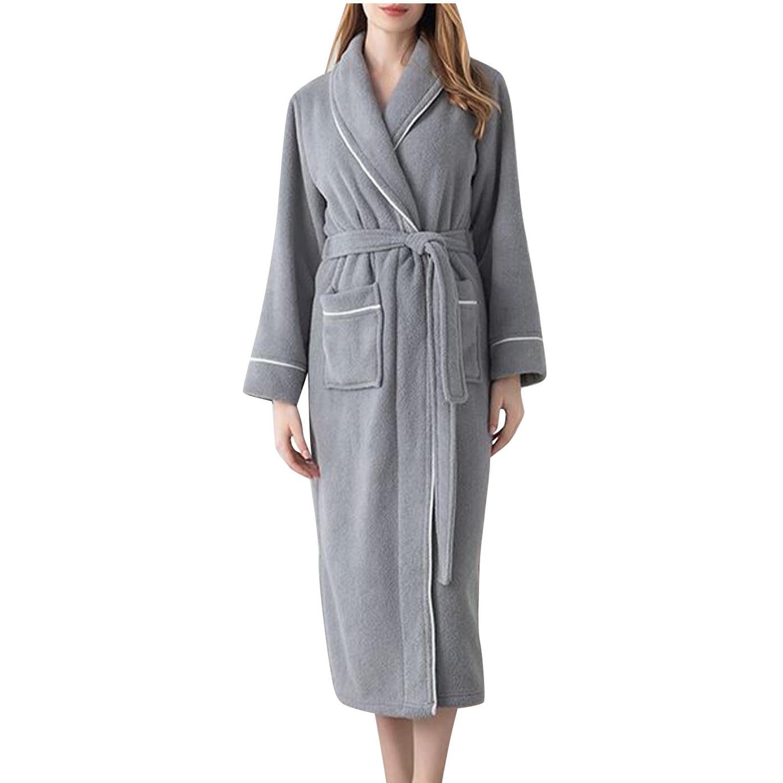 Stitch Pajamas Womens Plush Long Robe, Shawl-Collar Warm Comfy Fleece ...