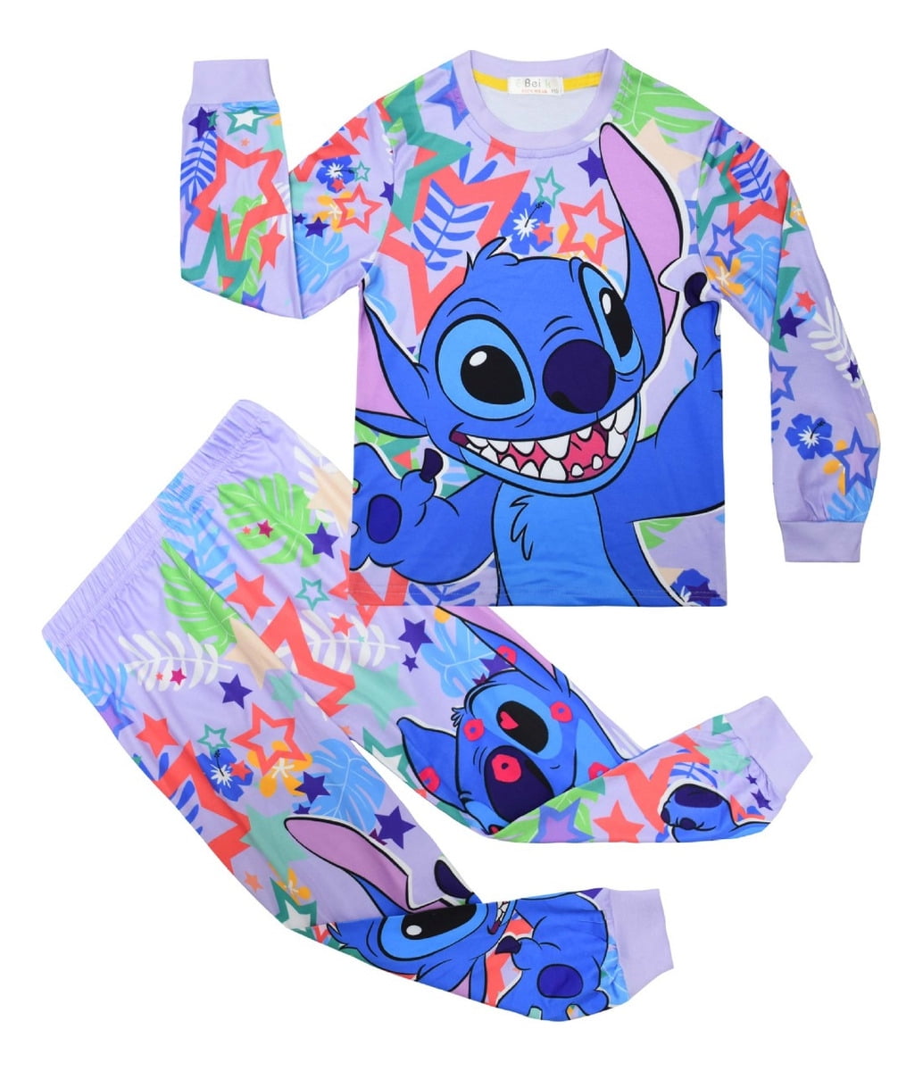 Stitch Pajamas for Girls Boys Kids Sleepwear Tops Pants Outfit PJs ...