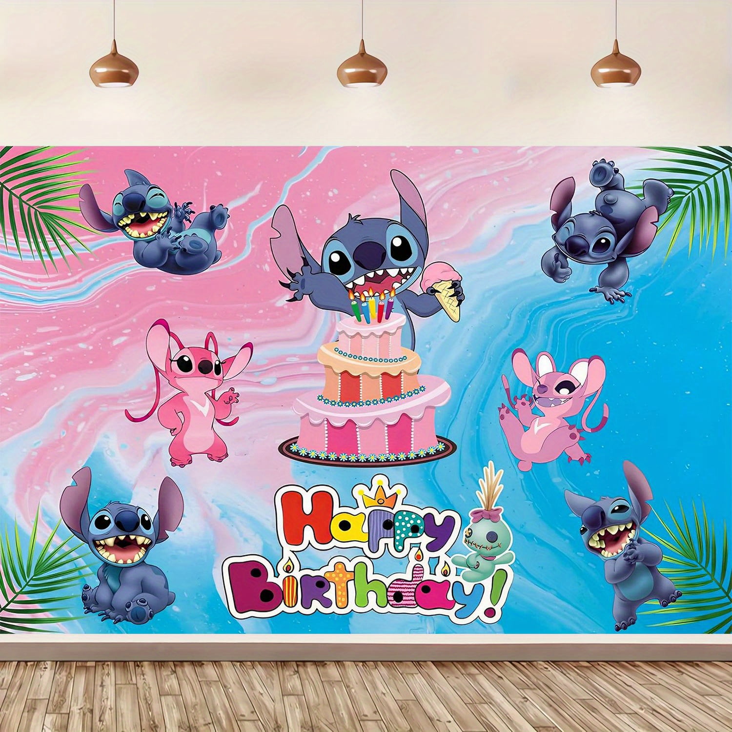 Stitch Party Decorations Happy Birthday Party Banner Stitch Party ...