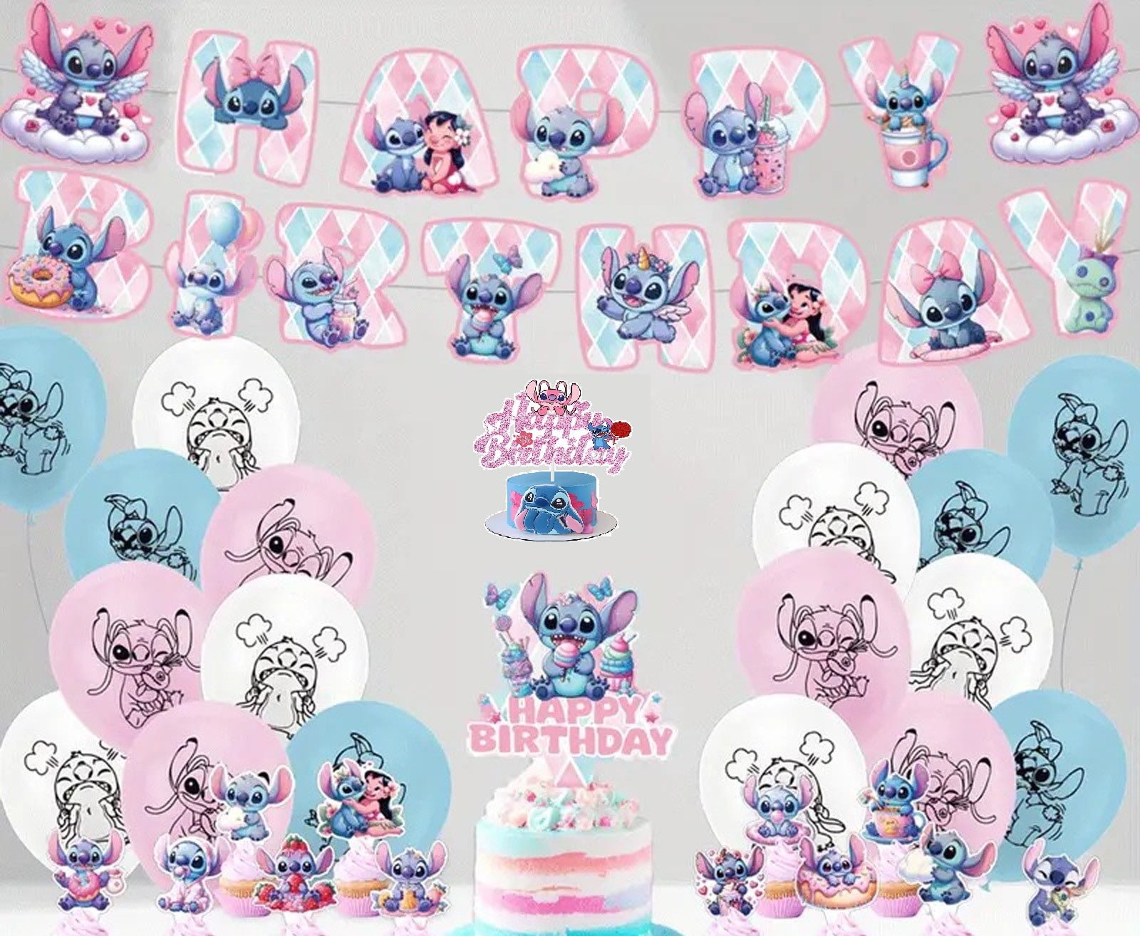 Stitch Party Supplies, Stitch Birthday Decorations Set Include Banner ...