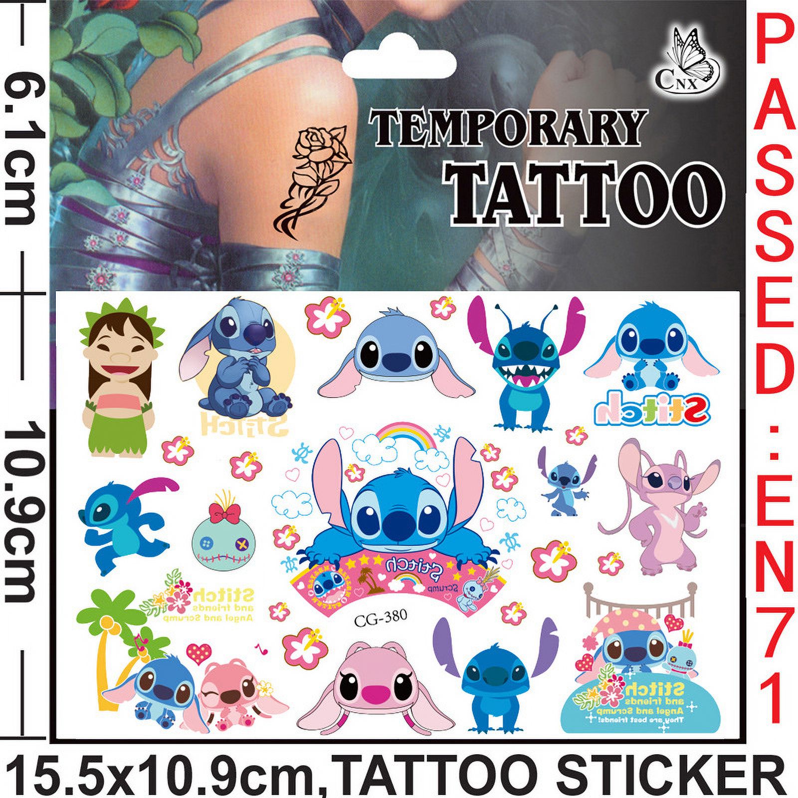 Stitch Party Supplies, Temporary Tattoos Party Gifts, Removable Tattoo ...