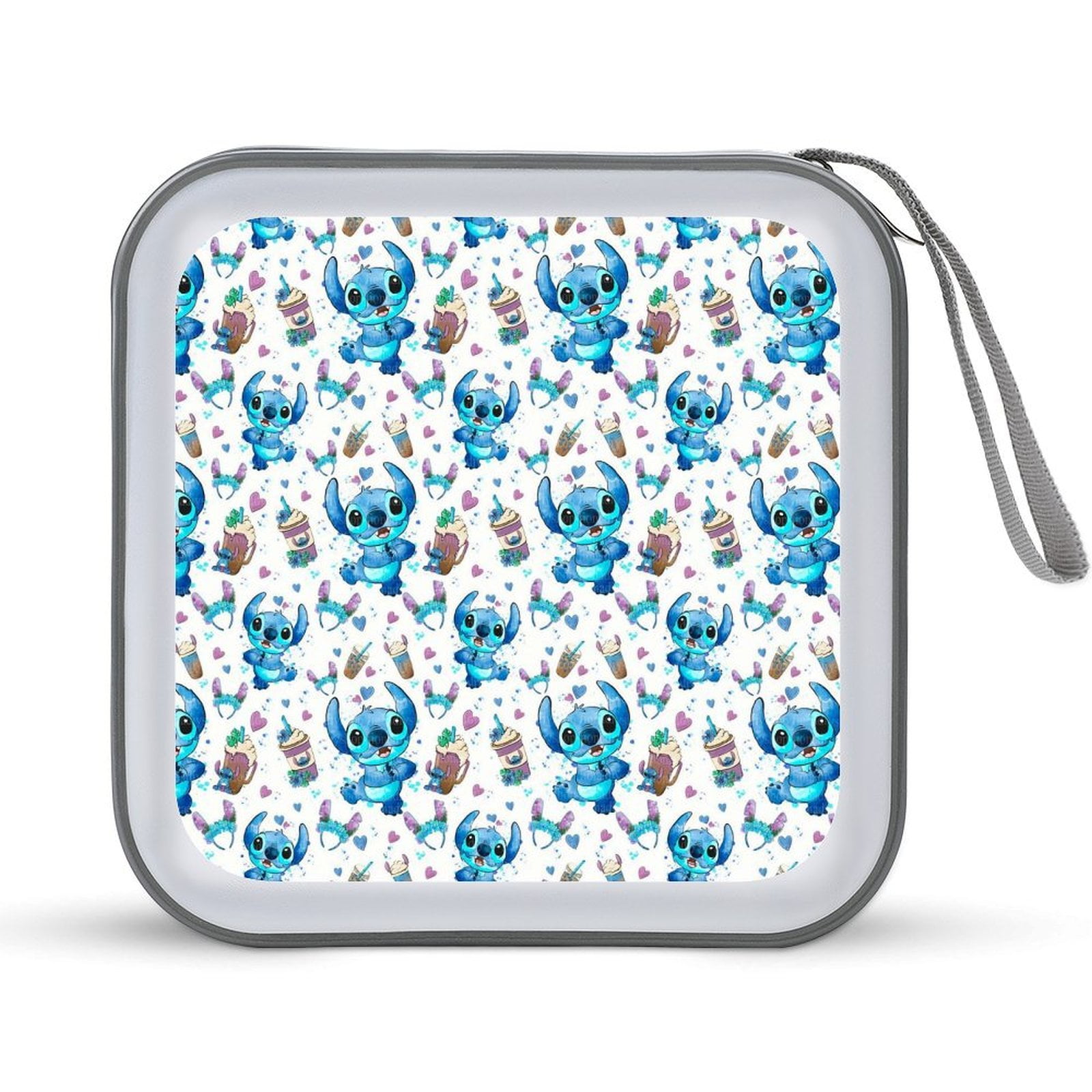 Stitch Pattern CD Case, 40 Capacity VCD/DVD Case Holders Wallet Hard ...