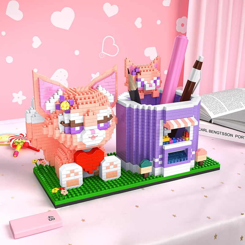 Stitch Pikachu Creative Building Blocks Pen Holder Series DIY Mini ...