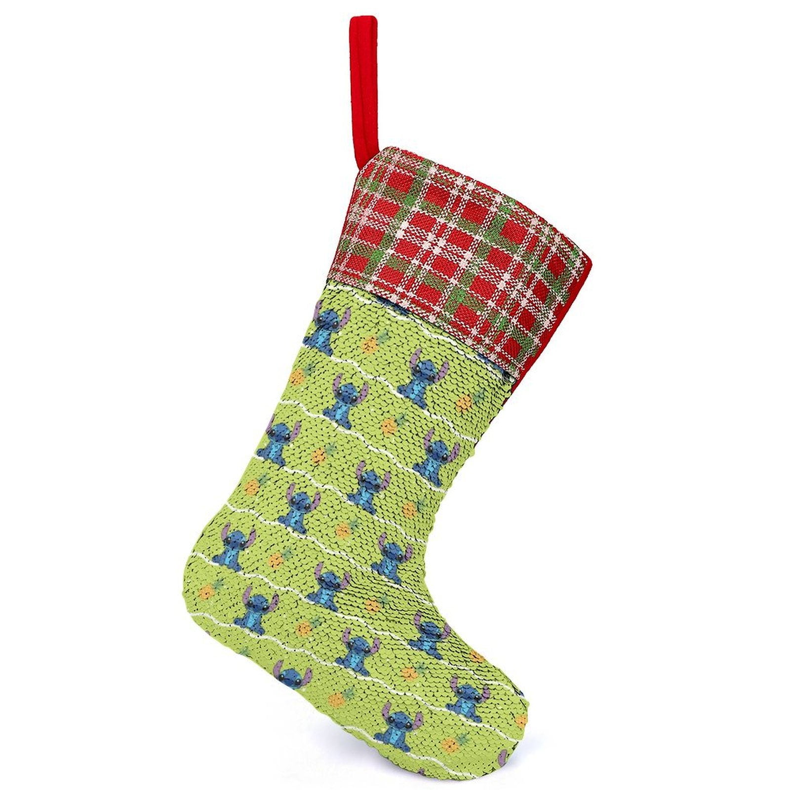 Stitch Pineapple Large Sequin Christmas Stockings Fireplace Tree ...