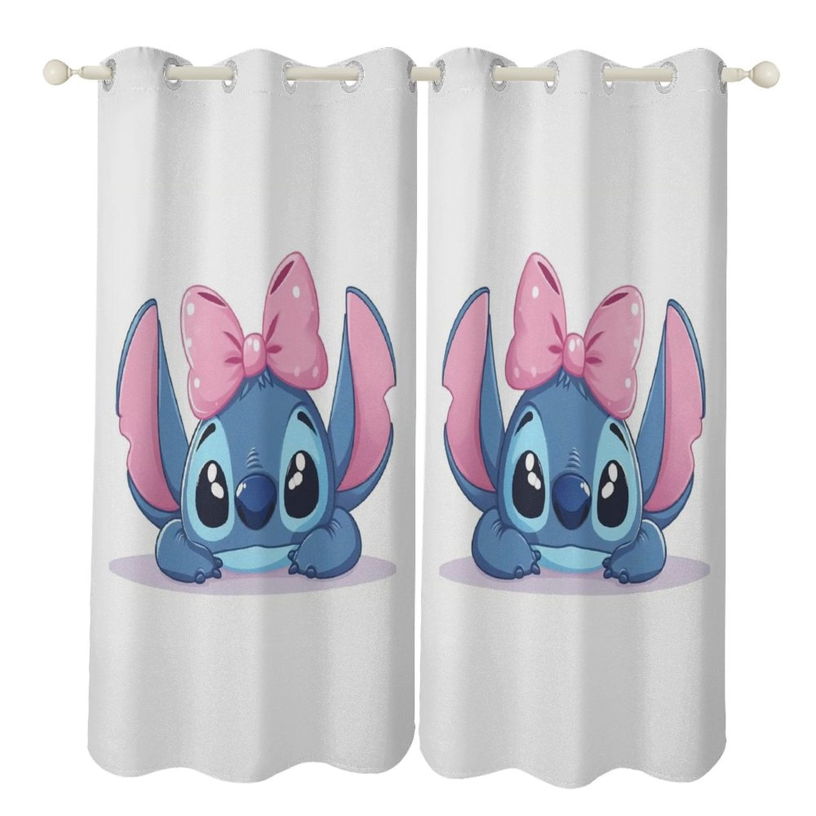 Stitch with Pink Bow Curtains,Blackout Curtains for Bedroom - Grommet ...