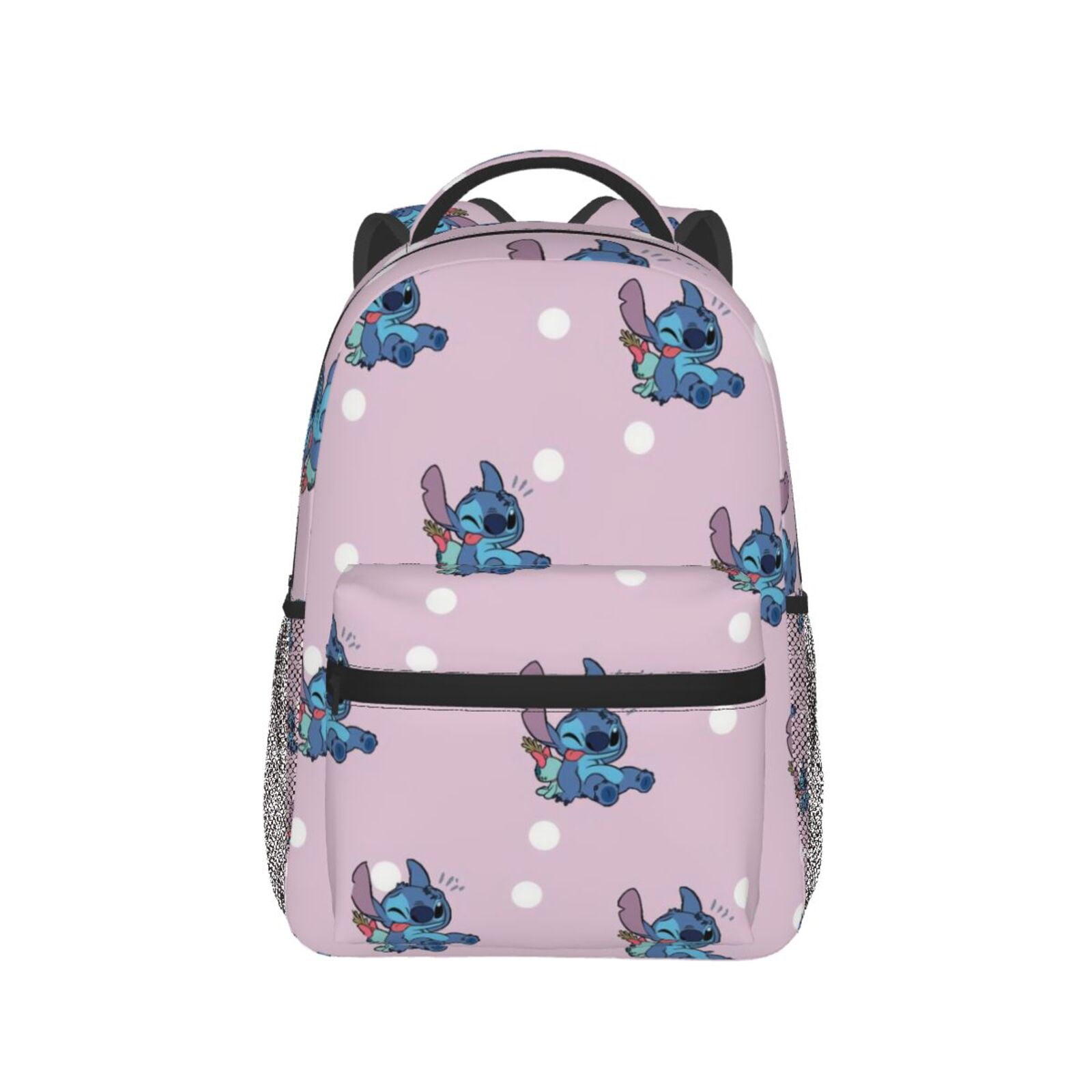 Stitch Pink Polka Dot Backpack,Fabric & PVC Backpack with Reinforced ...