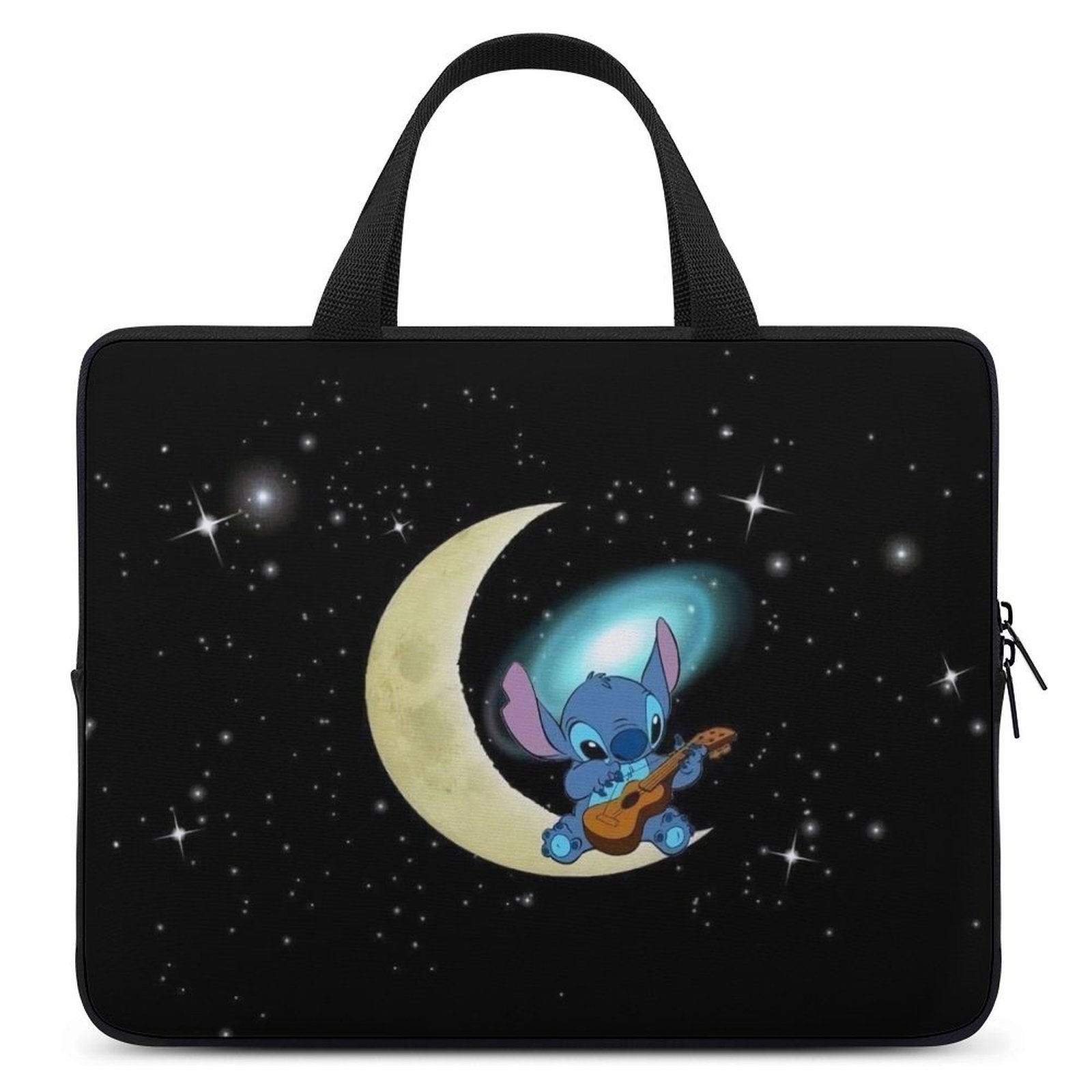 Stitch Playing Guitar on The Moon Laptop Bag,Laptop Case Fits Up to 17 ...