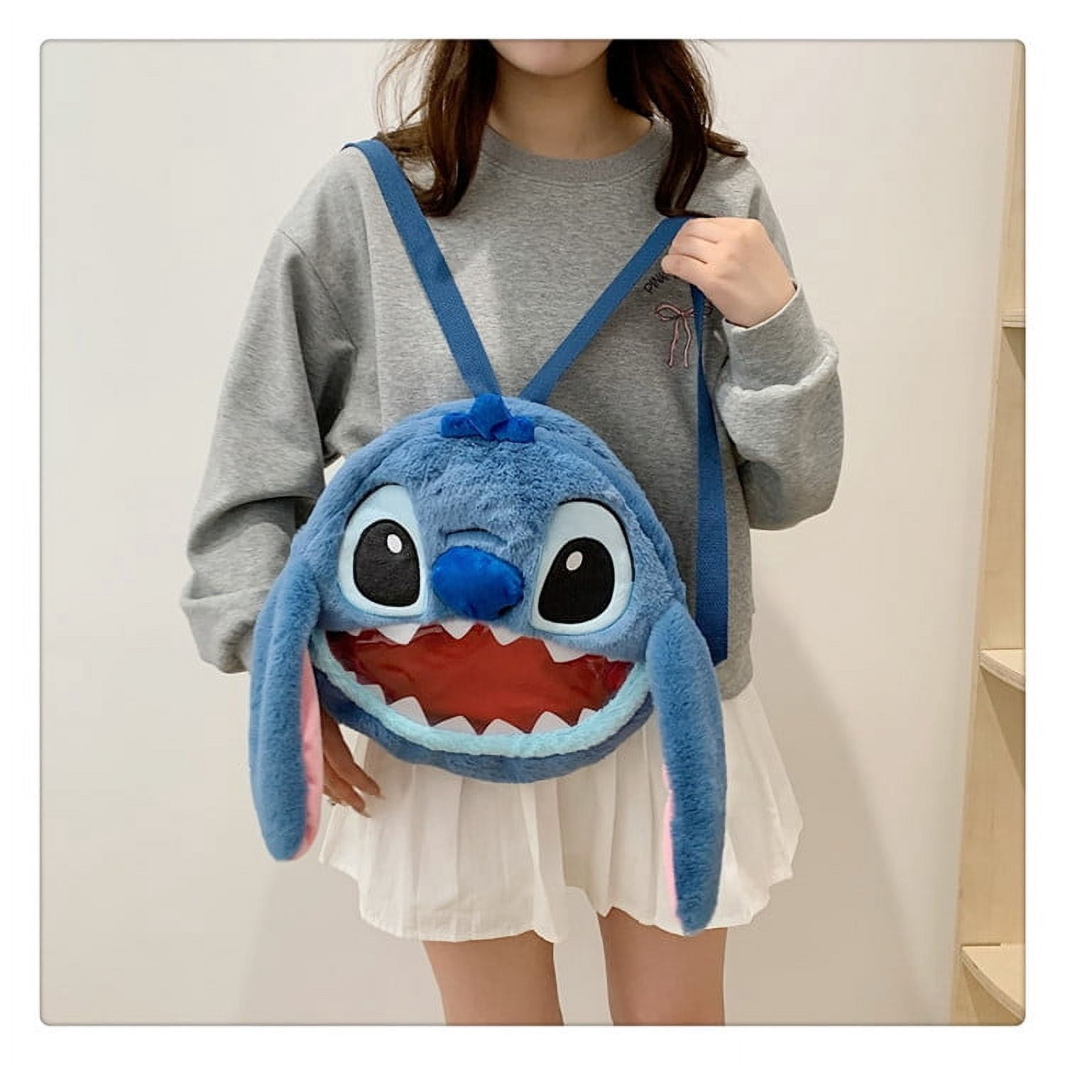 Stitch Plush Cartoon Backpack Shoulder Messenger Bag - Walmart.com