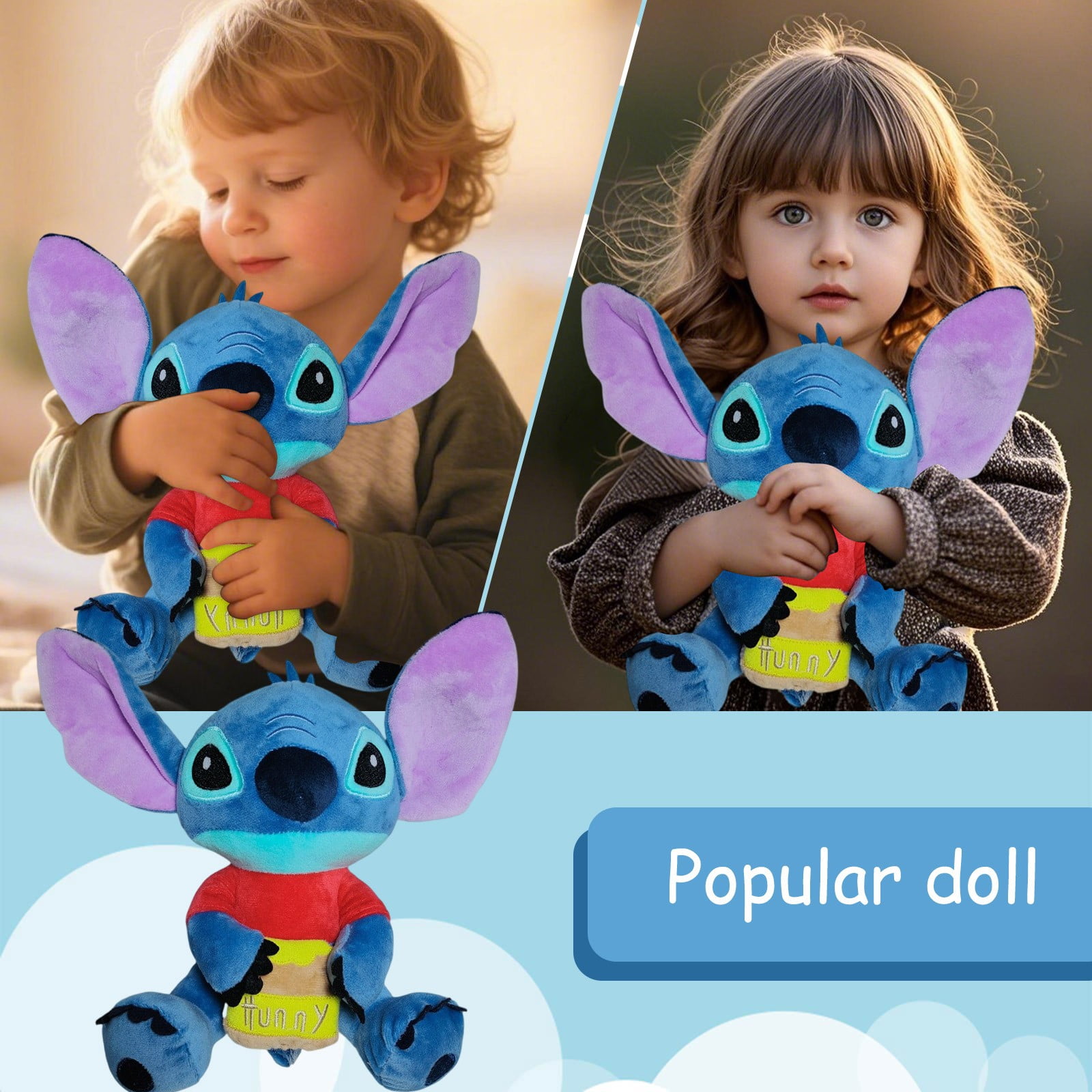 Stitch Plush Toy 11in Cuddly Soft Stuffed Animal for Kids Adults, Lilo ...
