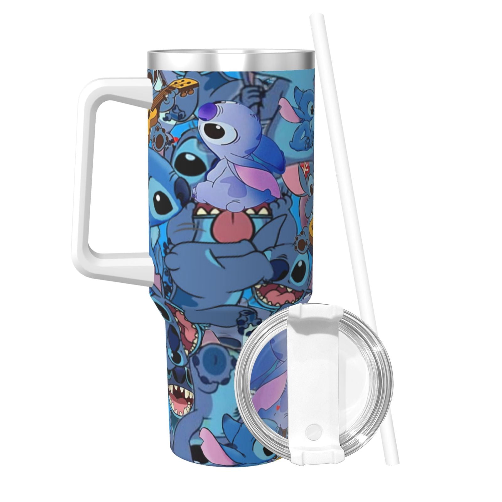 Stitch Print Thermos Insulated Stainless Steel Hot/Cold Coffee Cup 40oz ...