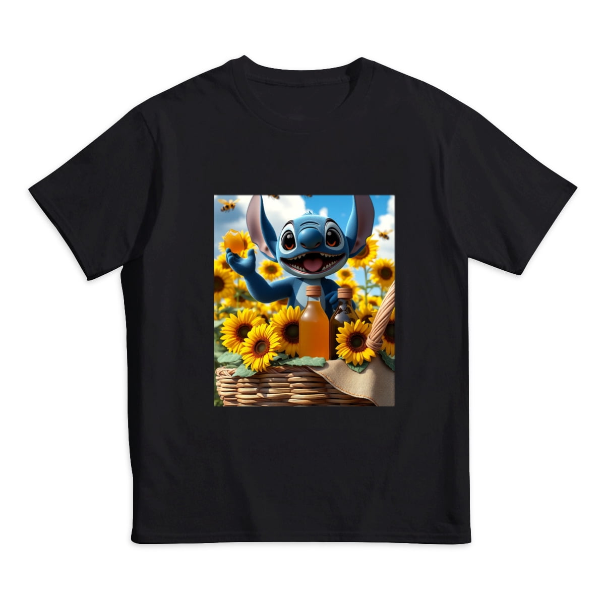 Stitch Pure Cotton T-Shirt: Ideal for Daily Comfort and Activities ...