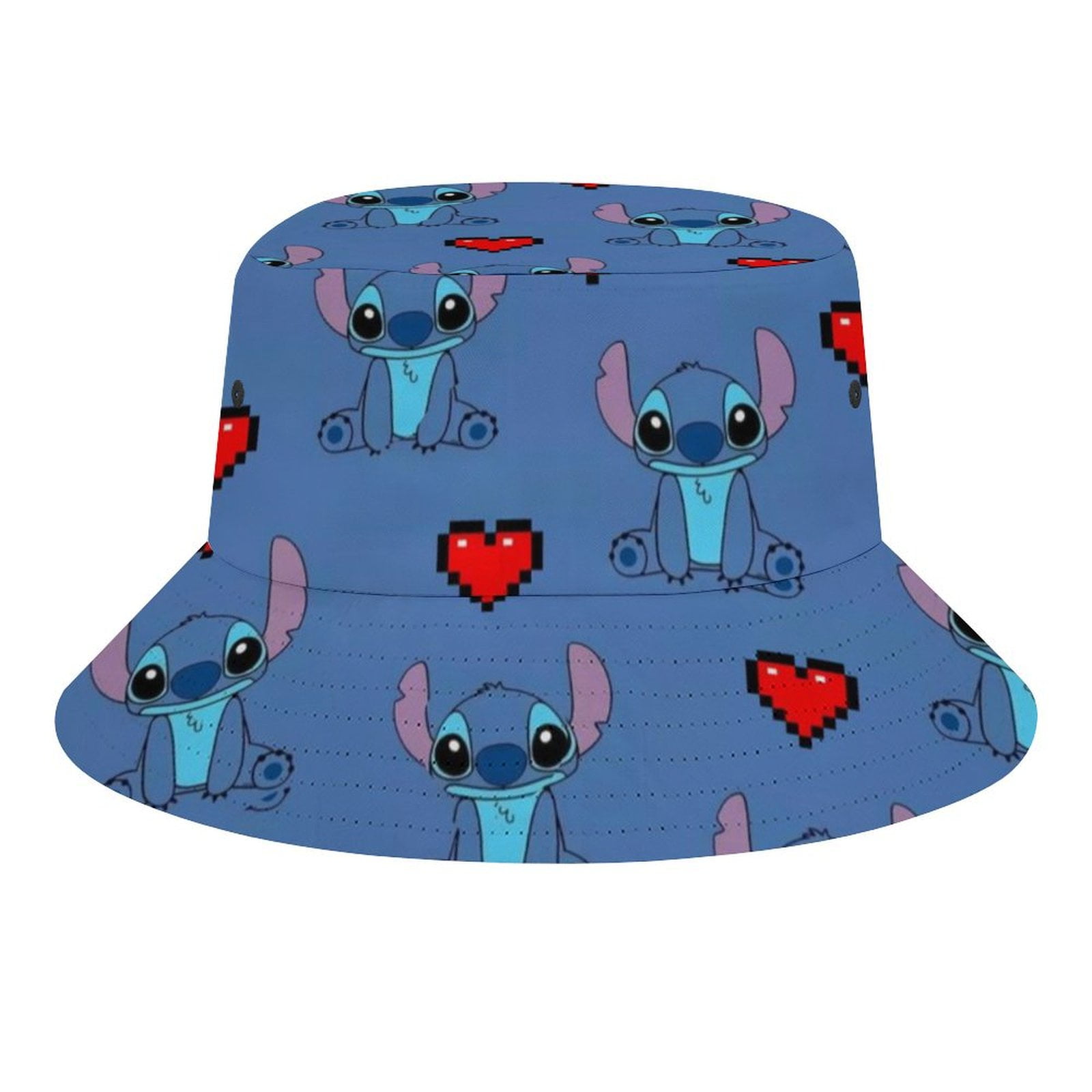 Stitch Red Heart Bucket Hat for Women Men Teens, Adjustable Travel ...