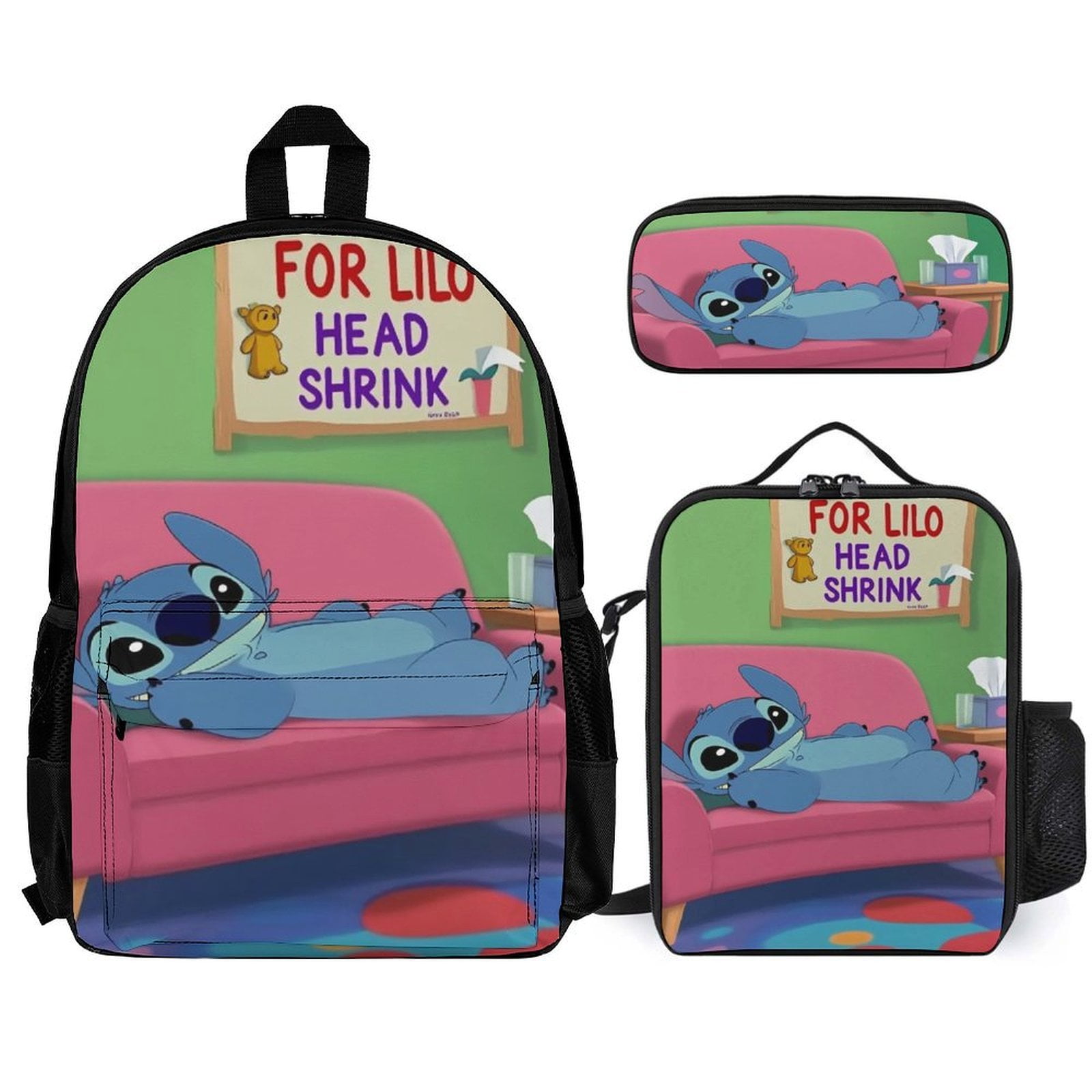 Stitch Relaxing Sofa Backpack Set Lightweight Backpack for Book Bag ...