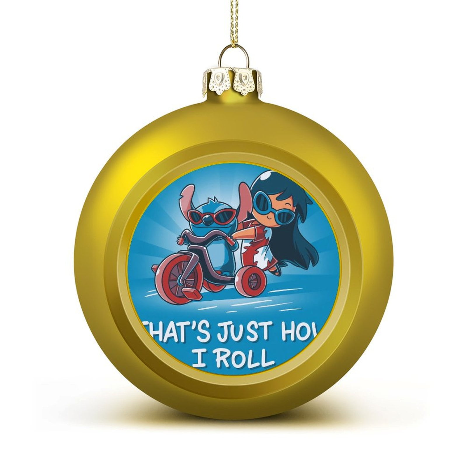 Stitch Riding A Motorcycle Christmas Ball Ornaments for Tree,Red and ...