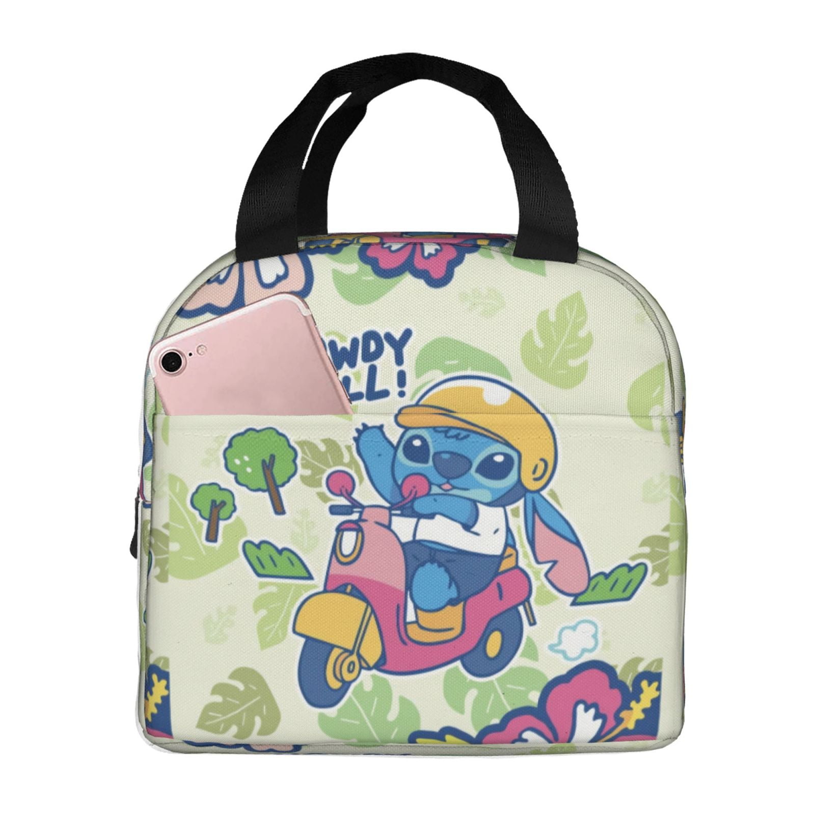 Stitch Riding A Motorcycle Lunch Box for Women Men,Lunch Bag,Reusable ...