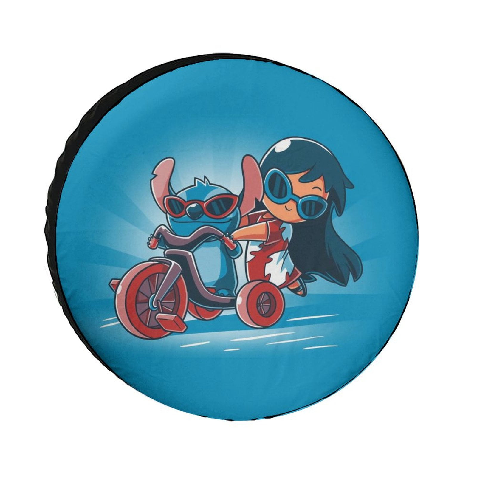 Stitch Riding A Motorcycle Waterproof Oxford Tire Covers, Spare Wheel ...
