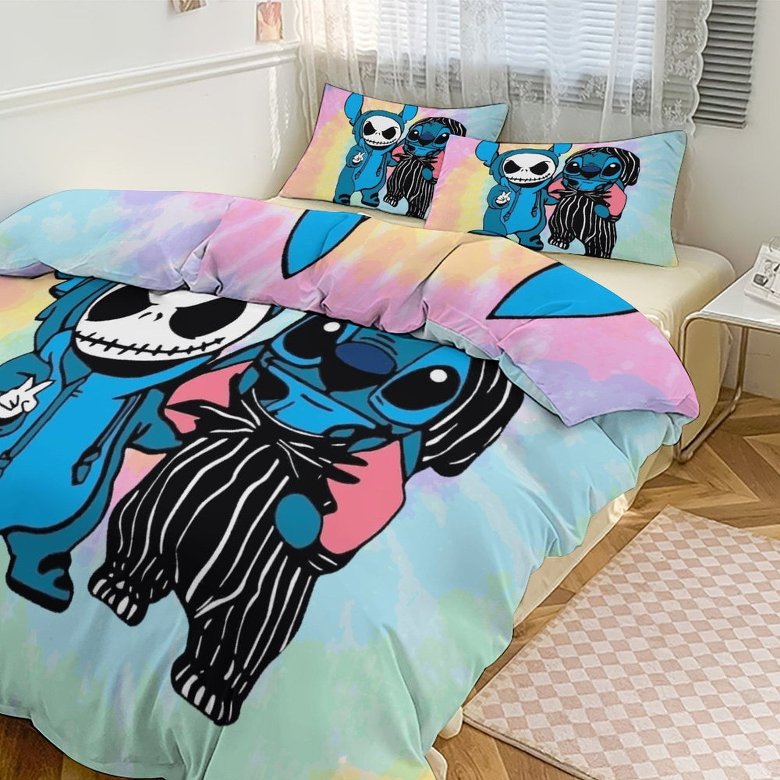 Stitch Room Decor Bedding Set with Sheets And Pillow 3 Piece Bedding ...