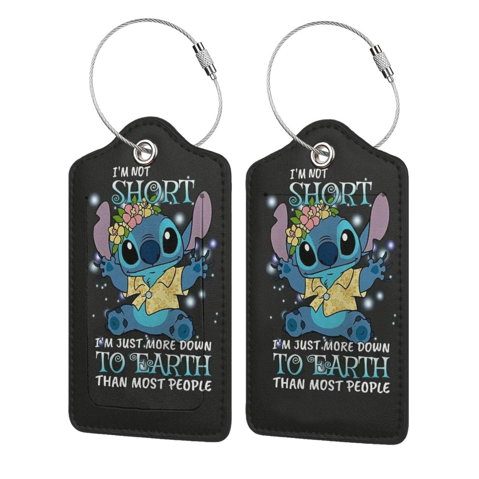 Stitch I'M NOT SHORT Luggage Tags PU Leather Travel Accessories ...