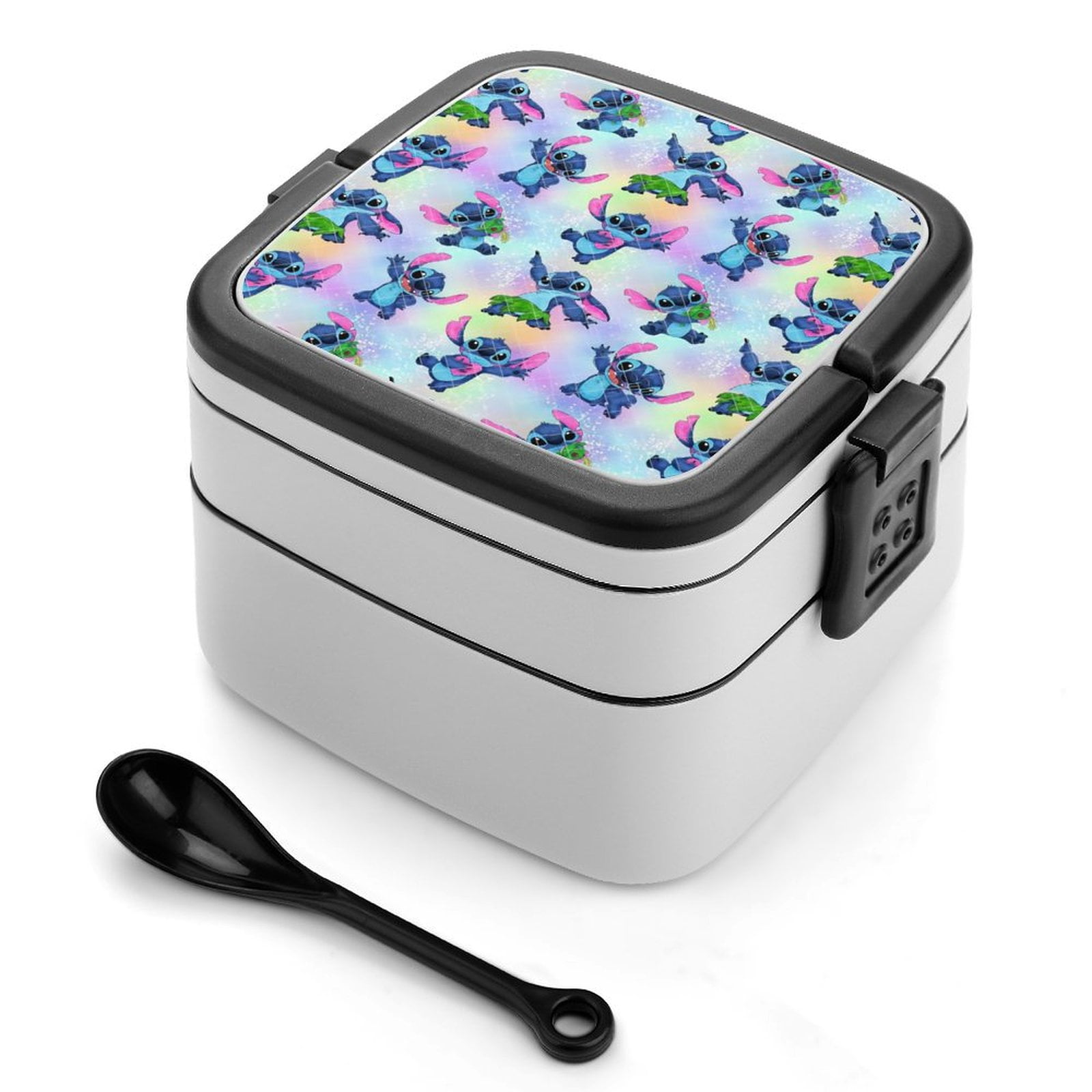 Stitch Seamless Pattern1 Lunch Boxes 1000 ML Double Layer Bento Box with Utensils, Stackable ...
