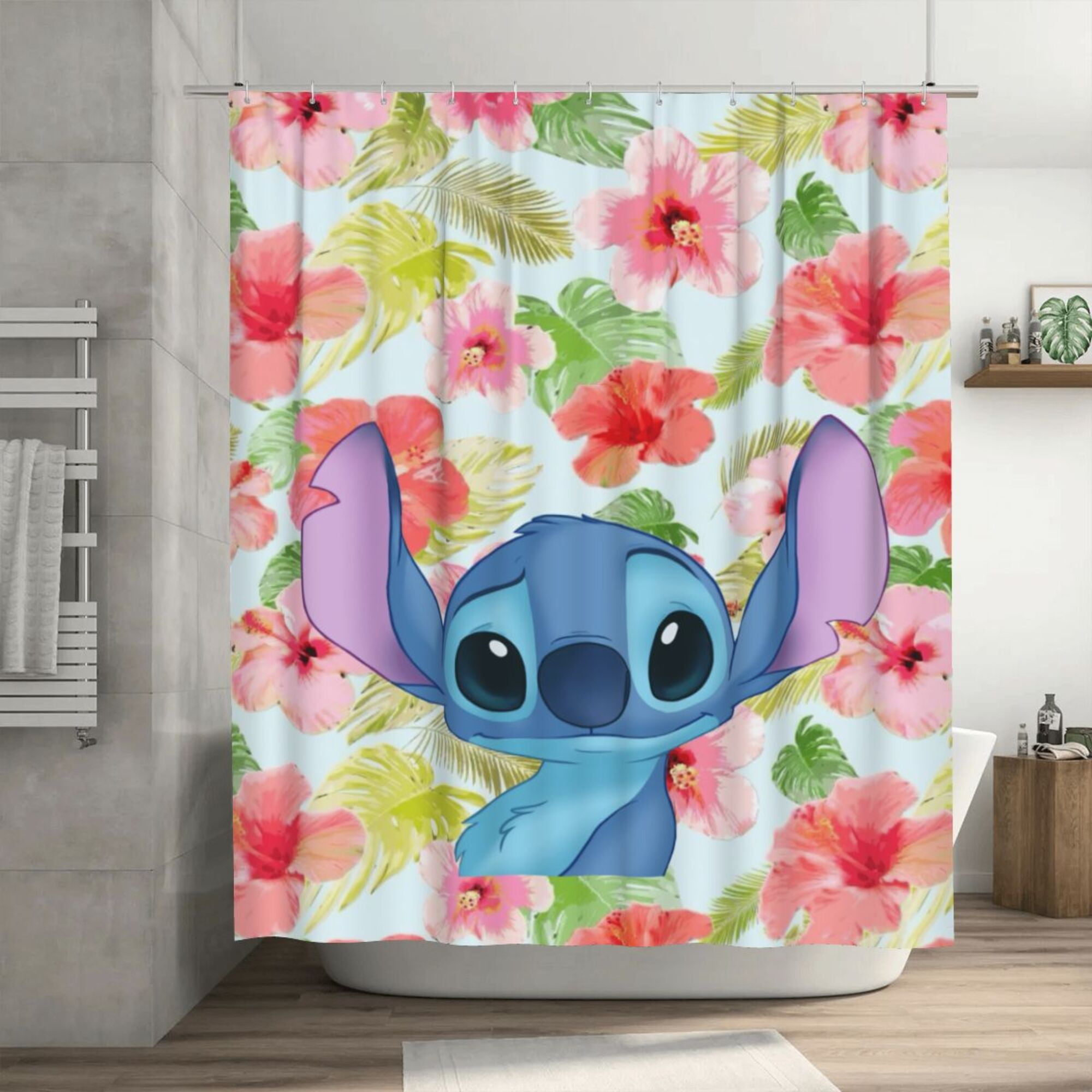 Stitch Shower Curtain 72 X 72 Inch Waterproof Fabric Shower Curtains