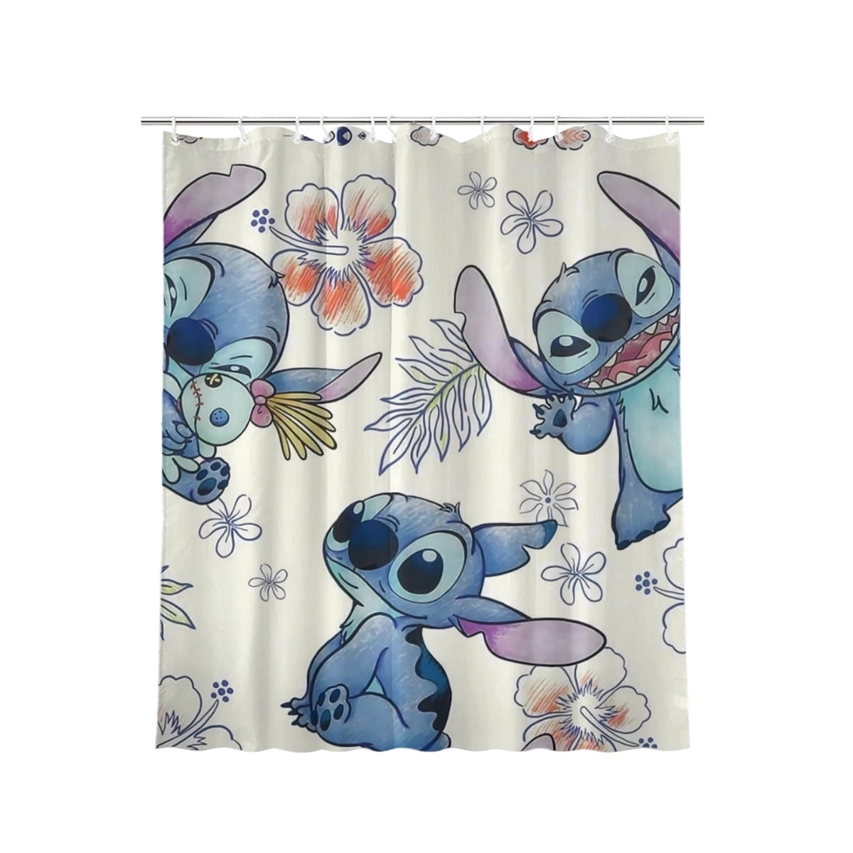 Stitch Shower Curtain Cute Stitch Shower Curtain Art Curtain for Home ...