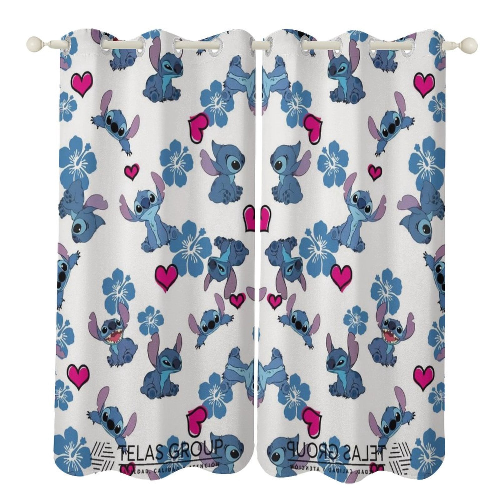 Stitch Shows Love Curtains 84 inch,2 Panels Set,100% Blackout Curtain ...