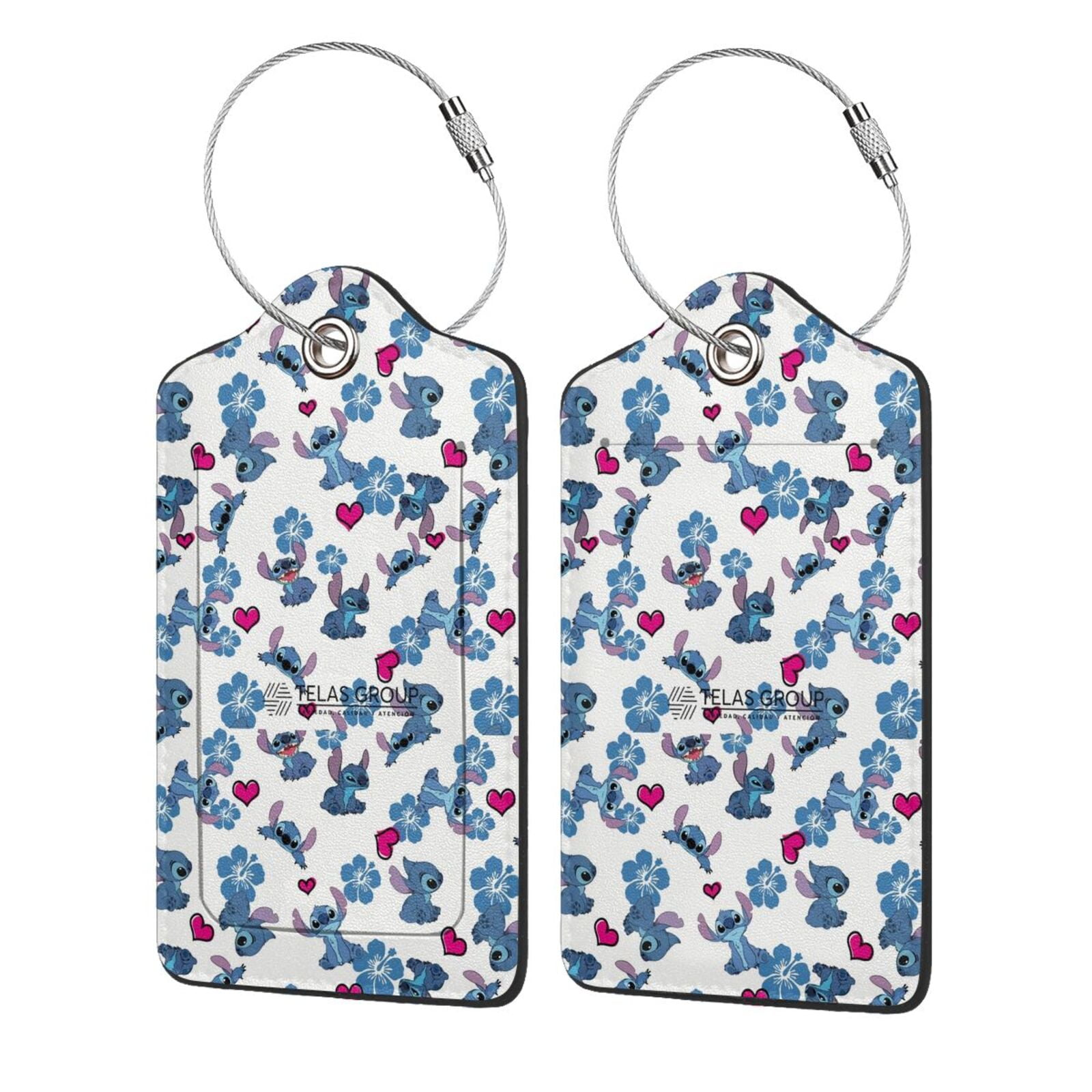Stitch Shows Love Luggage Tags PU Leather Travel Accessories Stainless ...