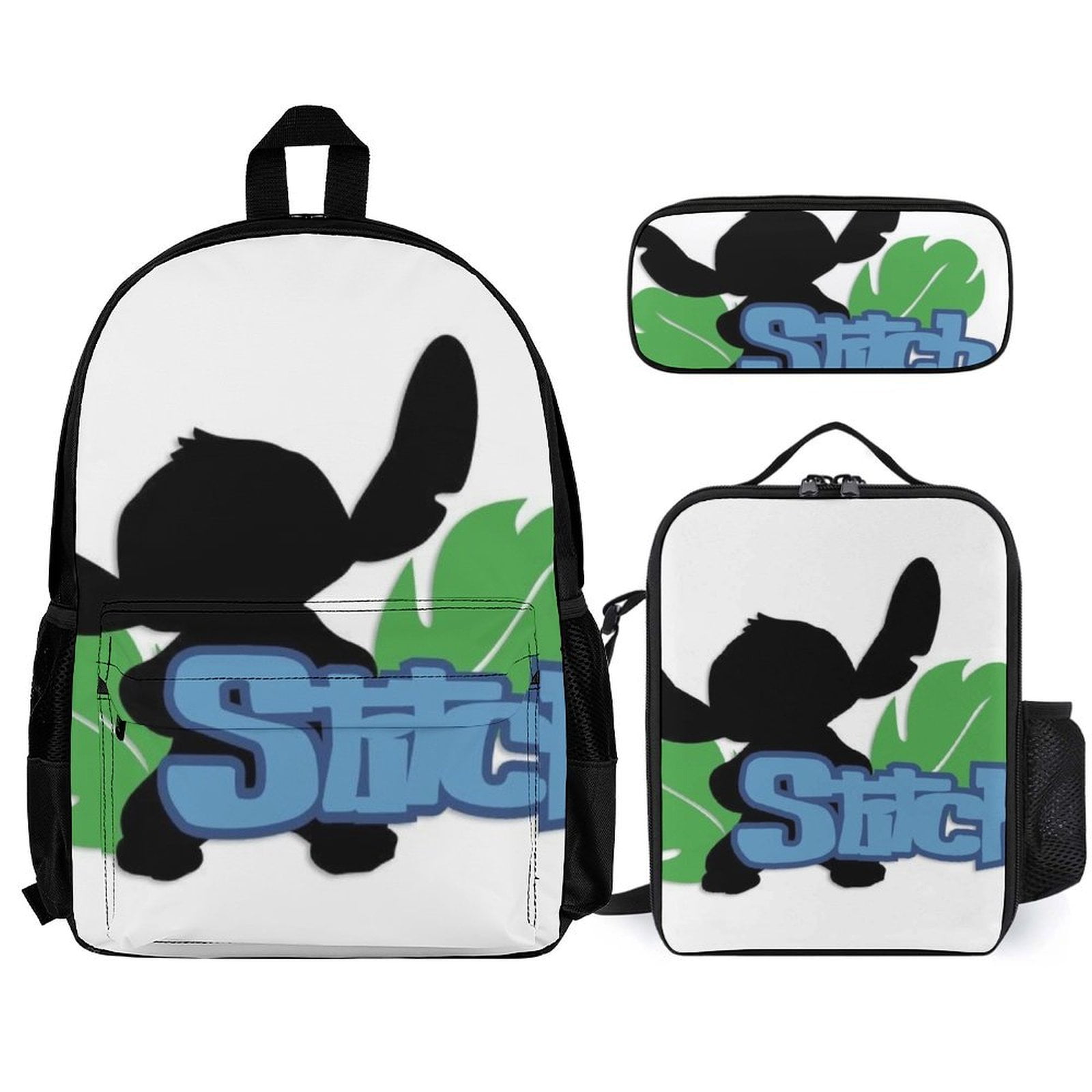 Stitch Silhouette Leaf Design 3PCS Backpack Backpack with Lunch Box ...