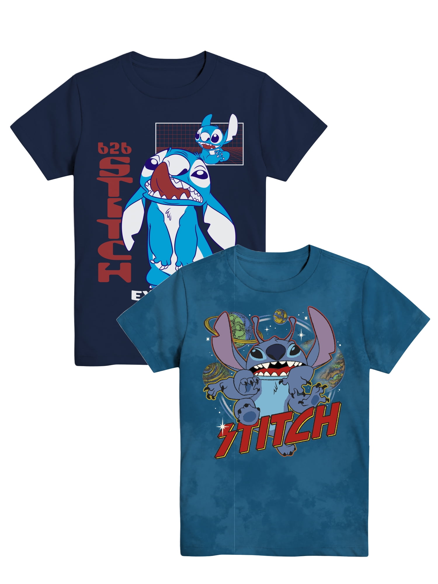 Stitch Snot Planets, Boys Apparel Graphic Crew Neck Short Sleeve 2Pack ...