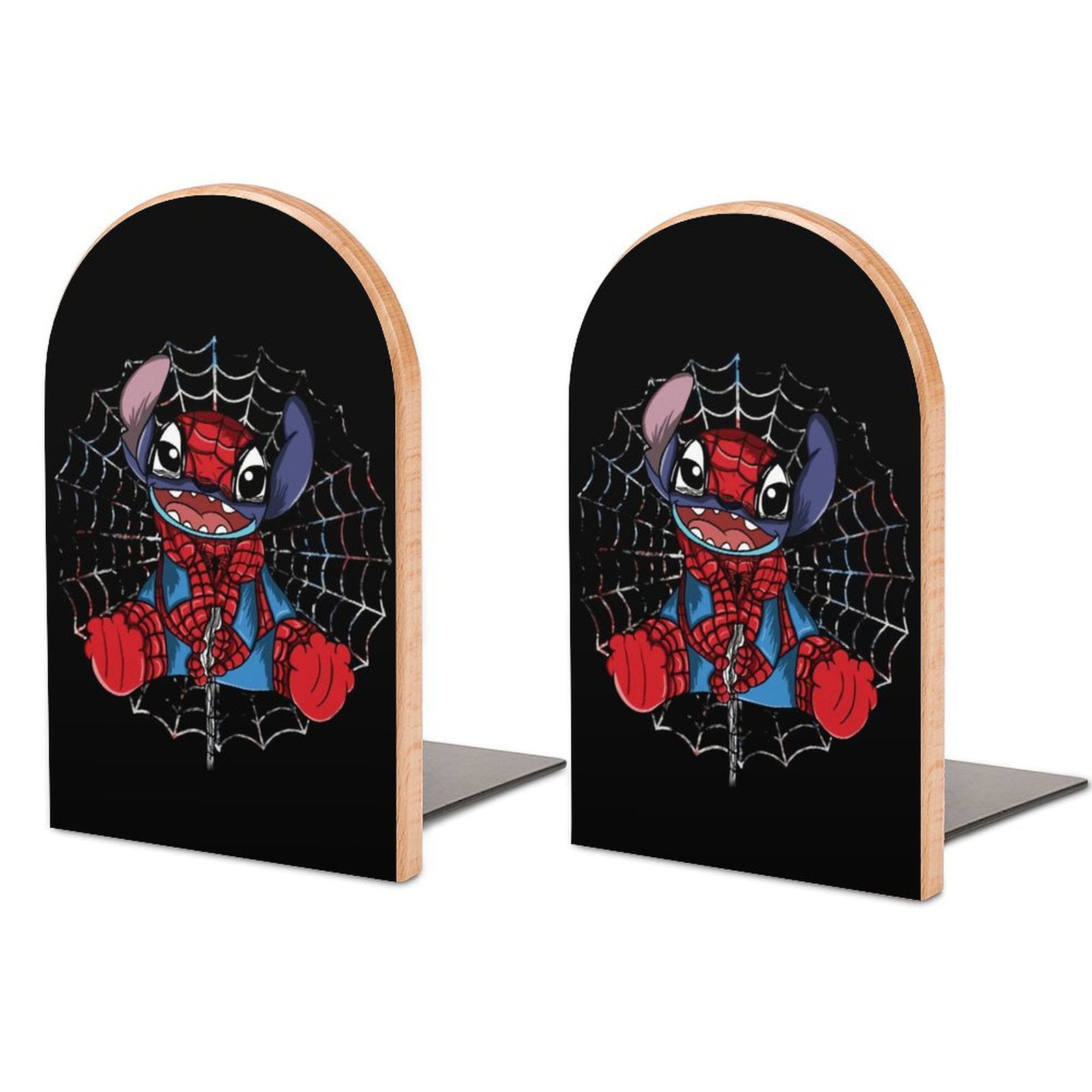 Stitch Spiderman Book Ends,Wood Bookends for Shelves to Hold Books ...