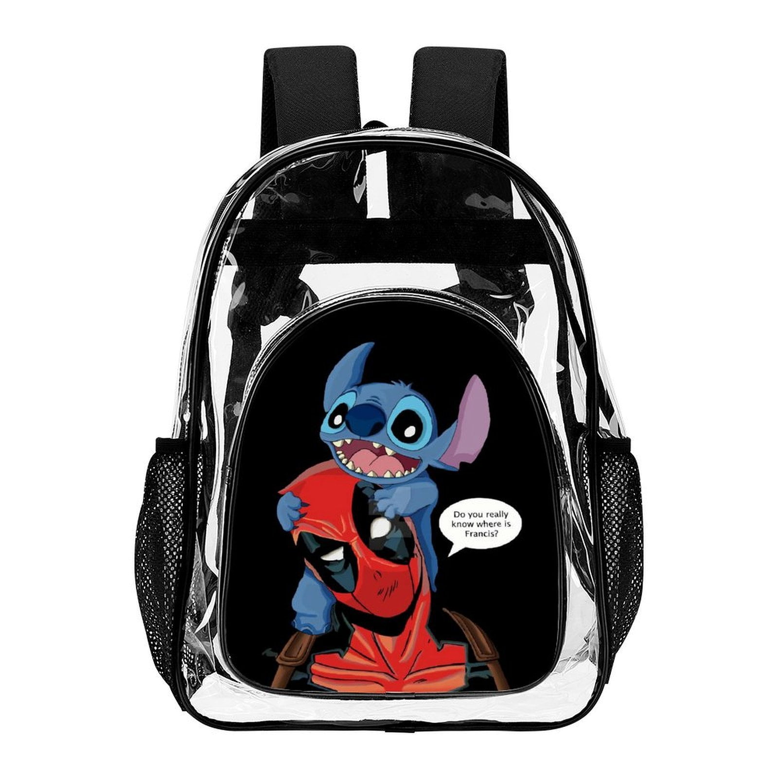 Stitch Spiderman9 Clear Backpack Transparent Heavy Duty Bookbag Large ...
