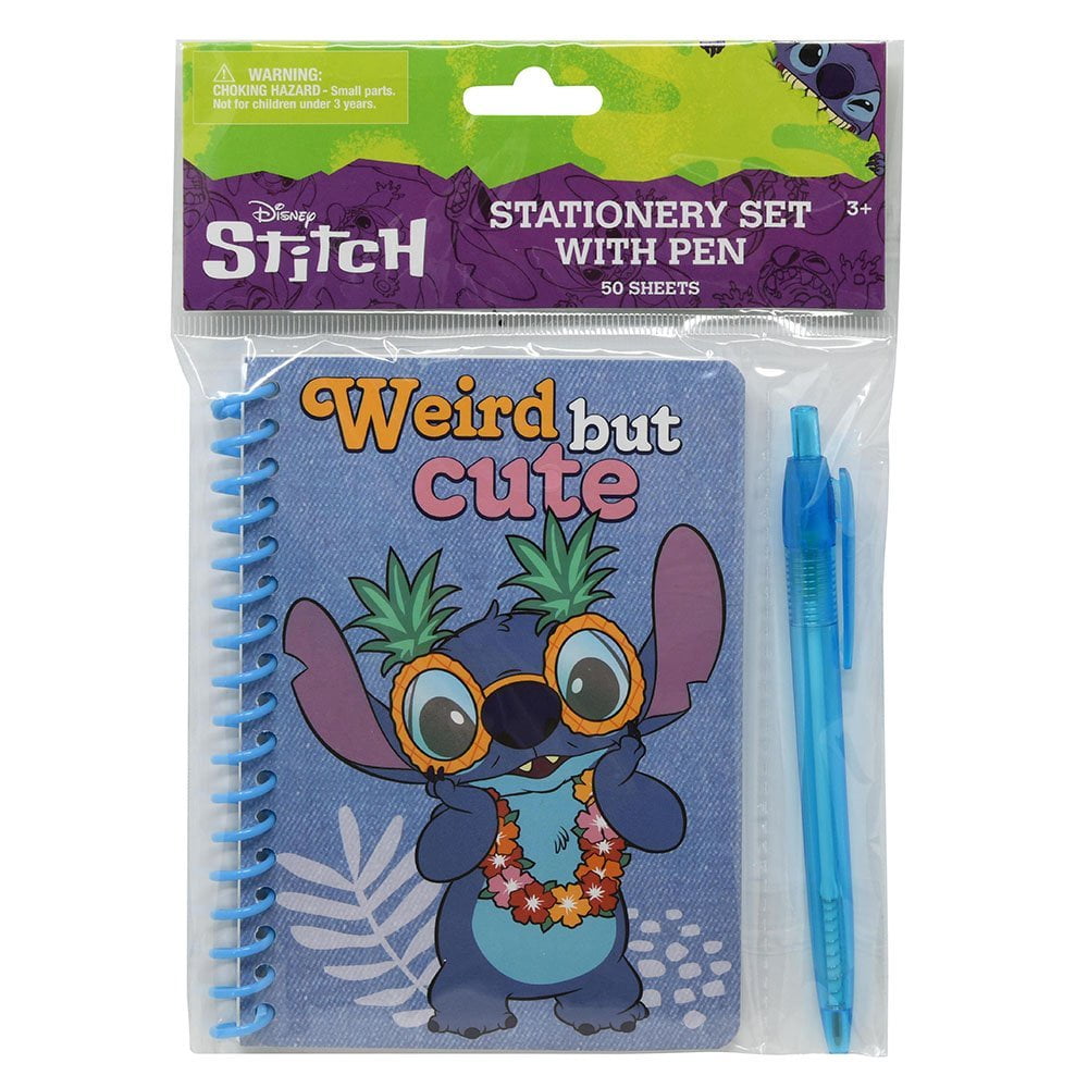 Stitch Spiral Notebook with Pen in Poly Bag with Header 50 Sheets ...