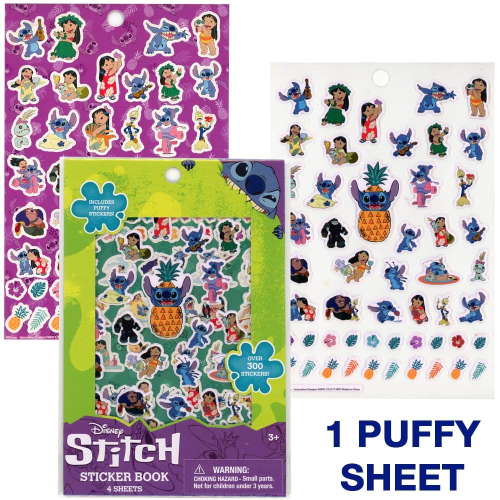 Stitch Sticker Book with Puffy Stickers 4 Sheet - Walmart.com