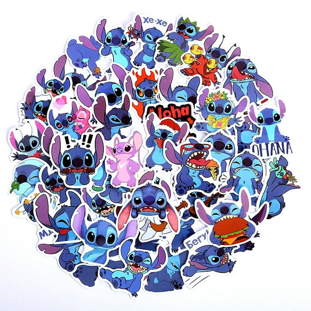 Stitch Stickers Pack 50PCS Cute Cartoon Stickers Water Bottle Stickers ...