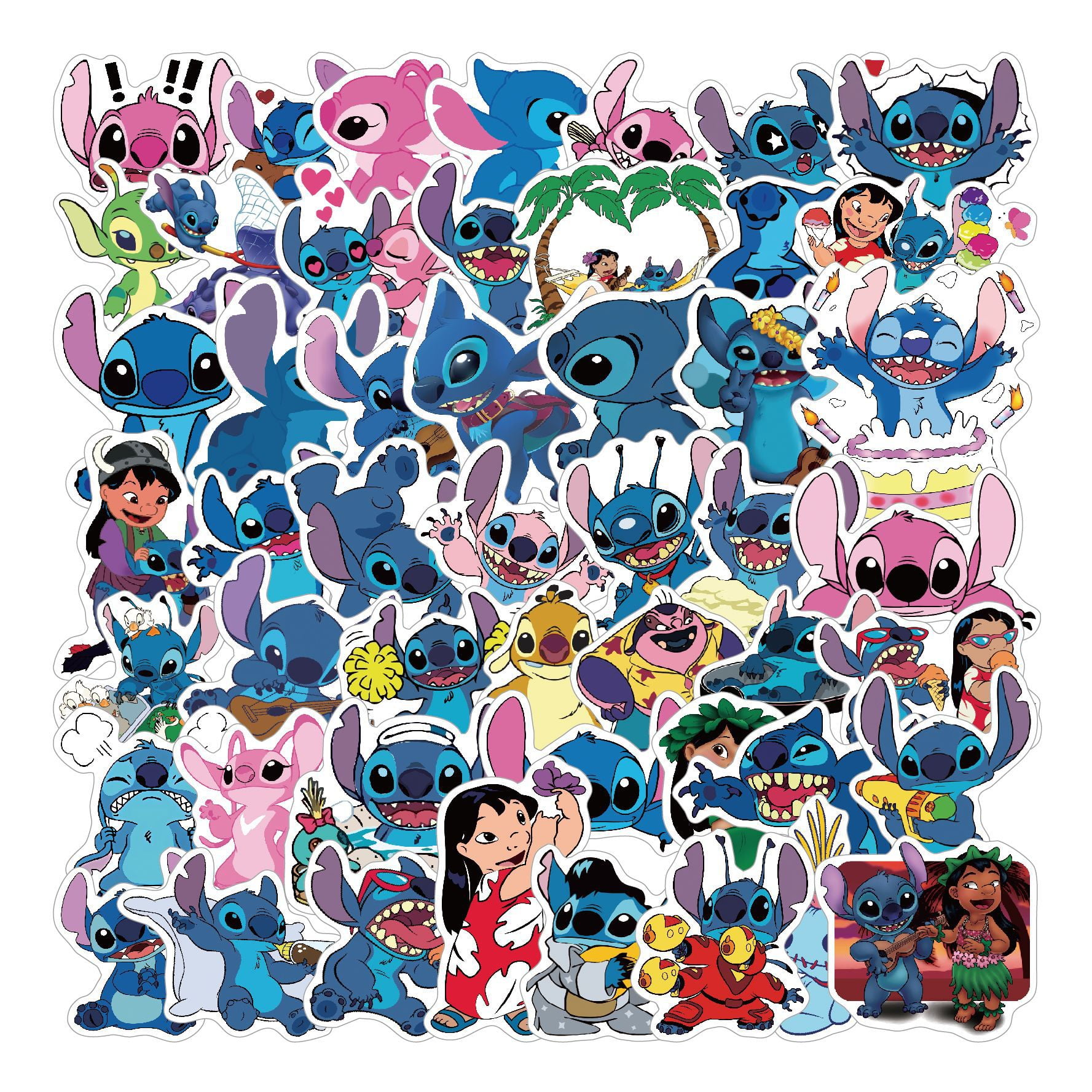 Stitch Stickers Pack 50PCS Cute Cartoon Stickers Water Bottle Stickers ...