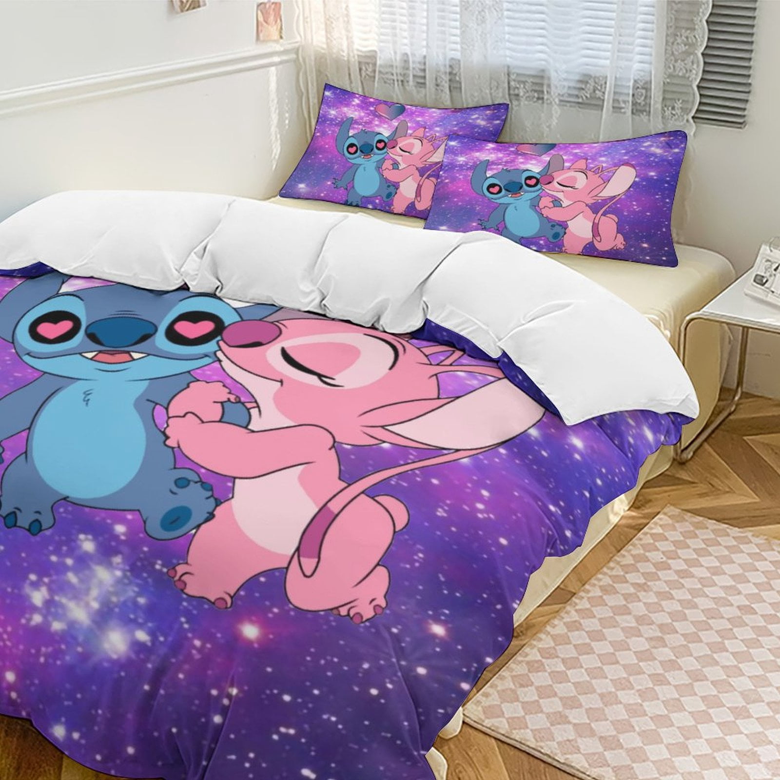 Stitch Stitch 3 Piece Bedding Set Cartoon Comforter Set Cute Duvet ...