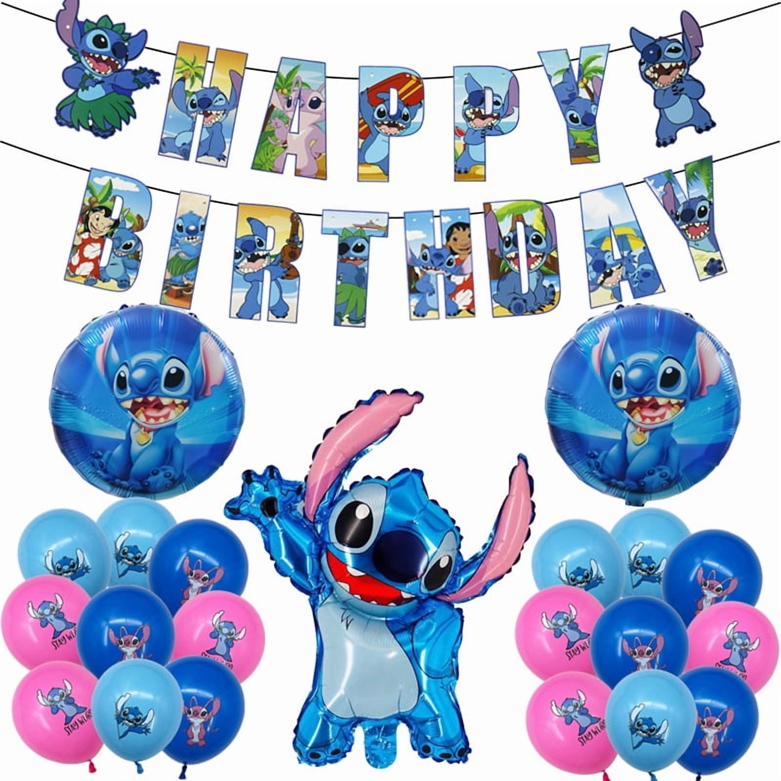 Stitch Style Birthday Party Set with Aluminum Film Balloons - Walmart.com
