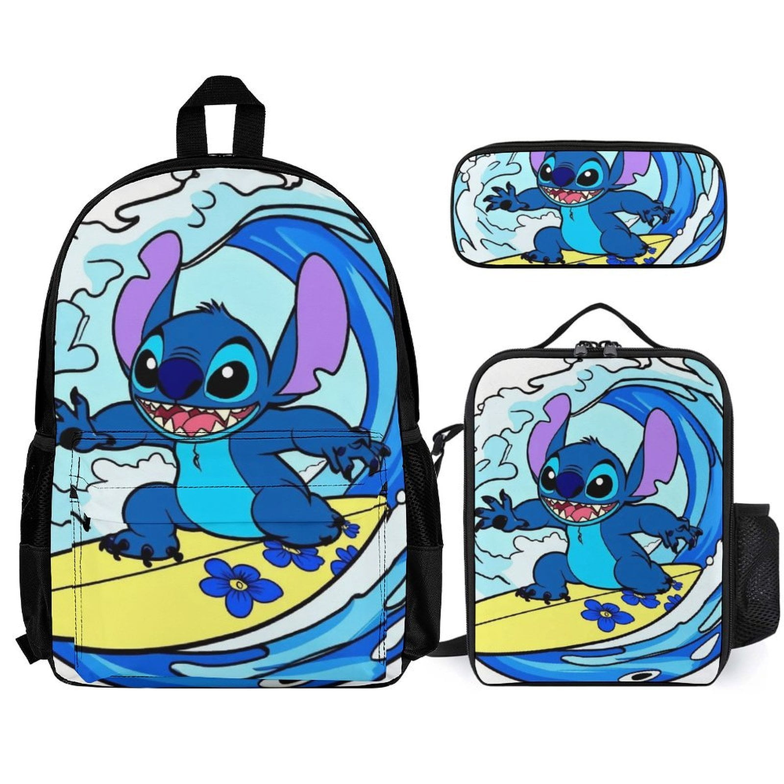 Stitch Surfing Ocean Waves Backpack Set Lightweight Backpack for Book ...