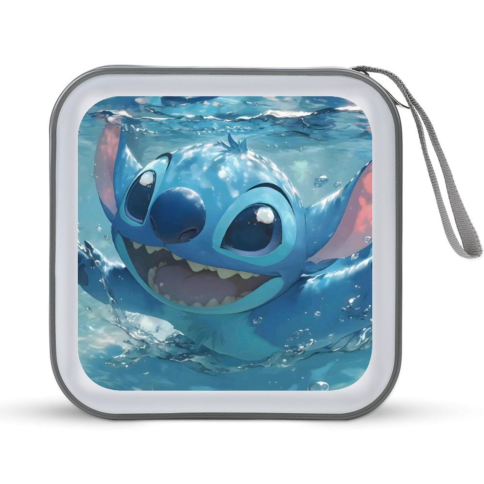 Stitch Swimming CD Case, 40 Capacity VCD/DVD Case Holders Wallet Hard ...