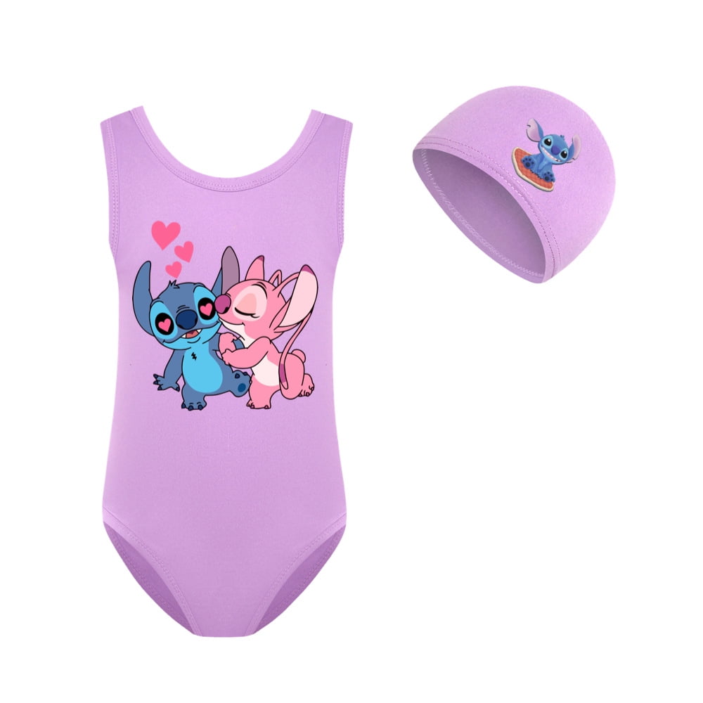 Stitch Swimsuit Set for Girls,Cartoon One-Piece Bathing Suit with Swim ...