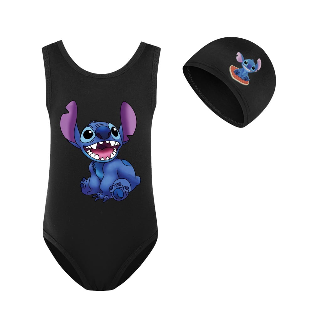 Stitch Swimsuit Set for Girls,Cartoon One-Piece Bathing Suit with Swim ...