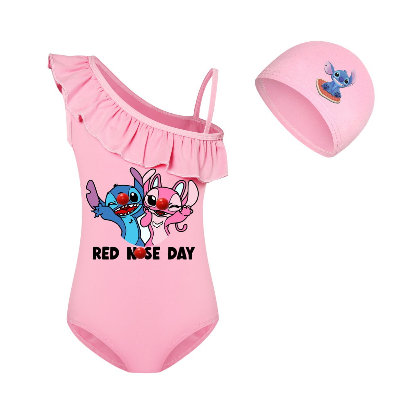 Stitch Swimsuit Set for Girls,Cartoon One-Piece Bathing Suit with Swim ...