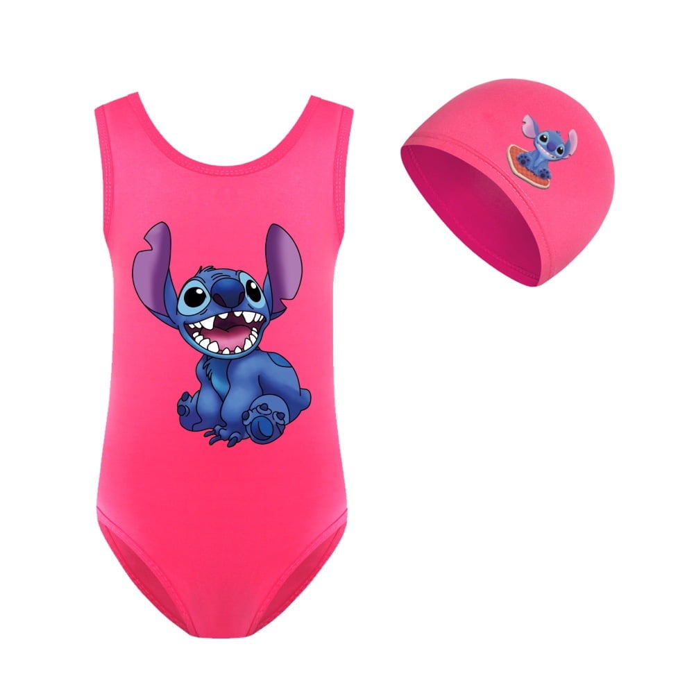 Stitch Swimsuit Set for Girls,Cartoon One-Piece Bathing Suit with Swim ...