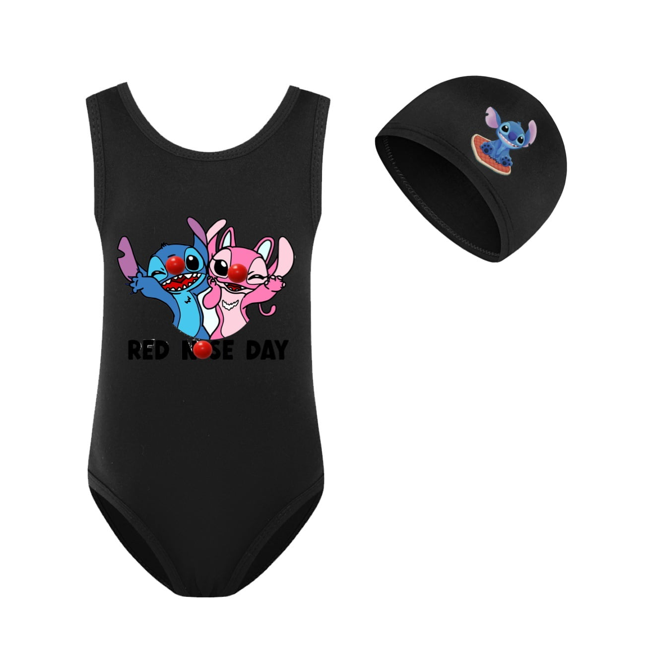 Stitch Swimsuit Set for Girls,Cartoon One-Piece Bathing Suit with Swim ...