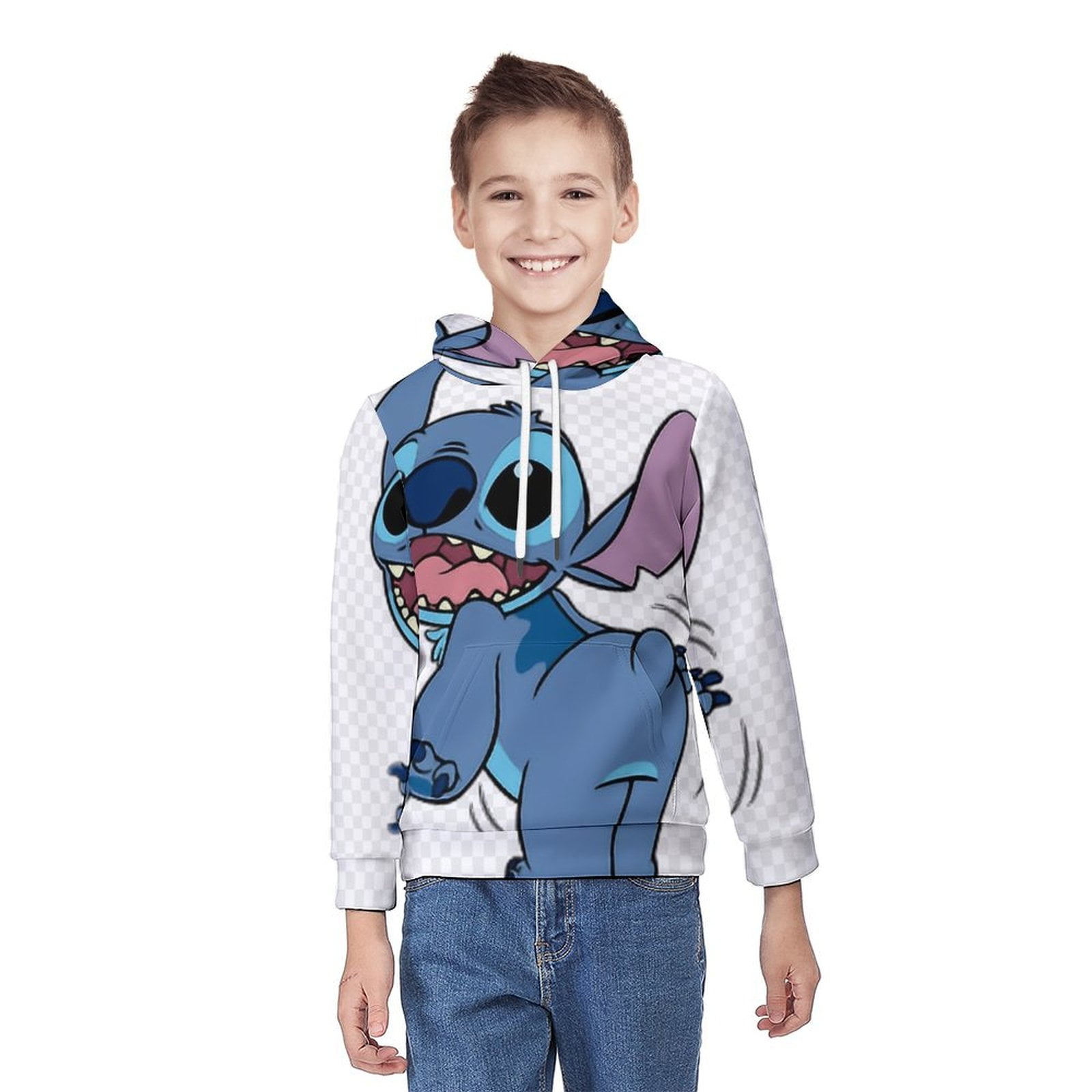 Stitch Teenager Boys Girls Hoodies Novelty 3D Graphic Sweatshirt Fall ...