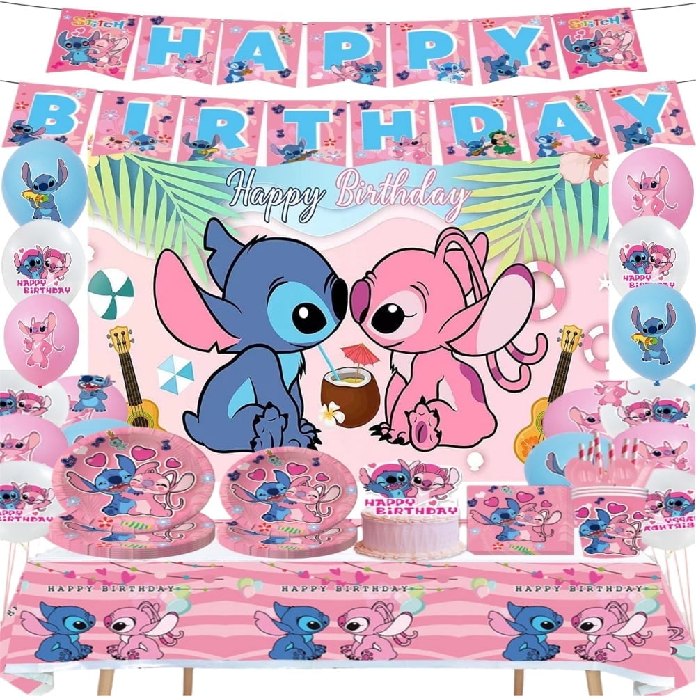 Stitch Theme Party Decorations Tableware Set , 125PCS Stitch Birthday ...